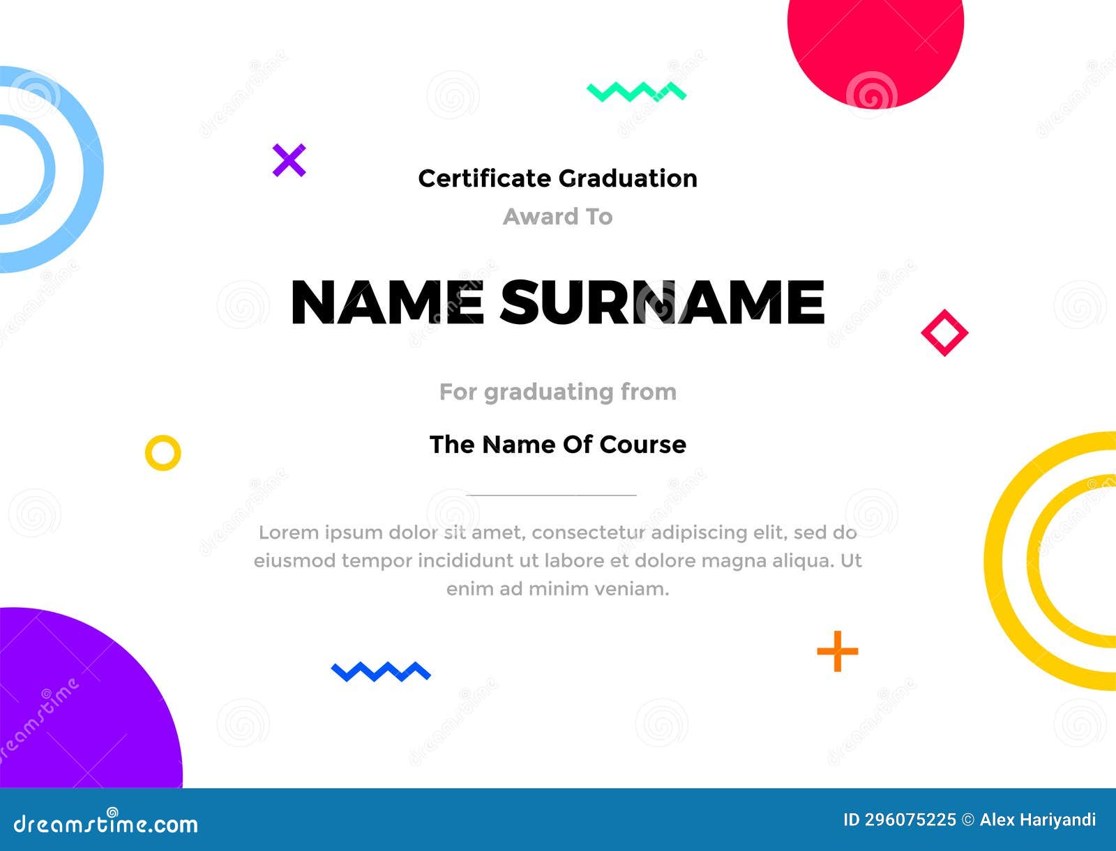 Abstract Geometric Certificate Template Design Stock Vector ...