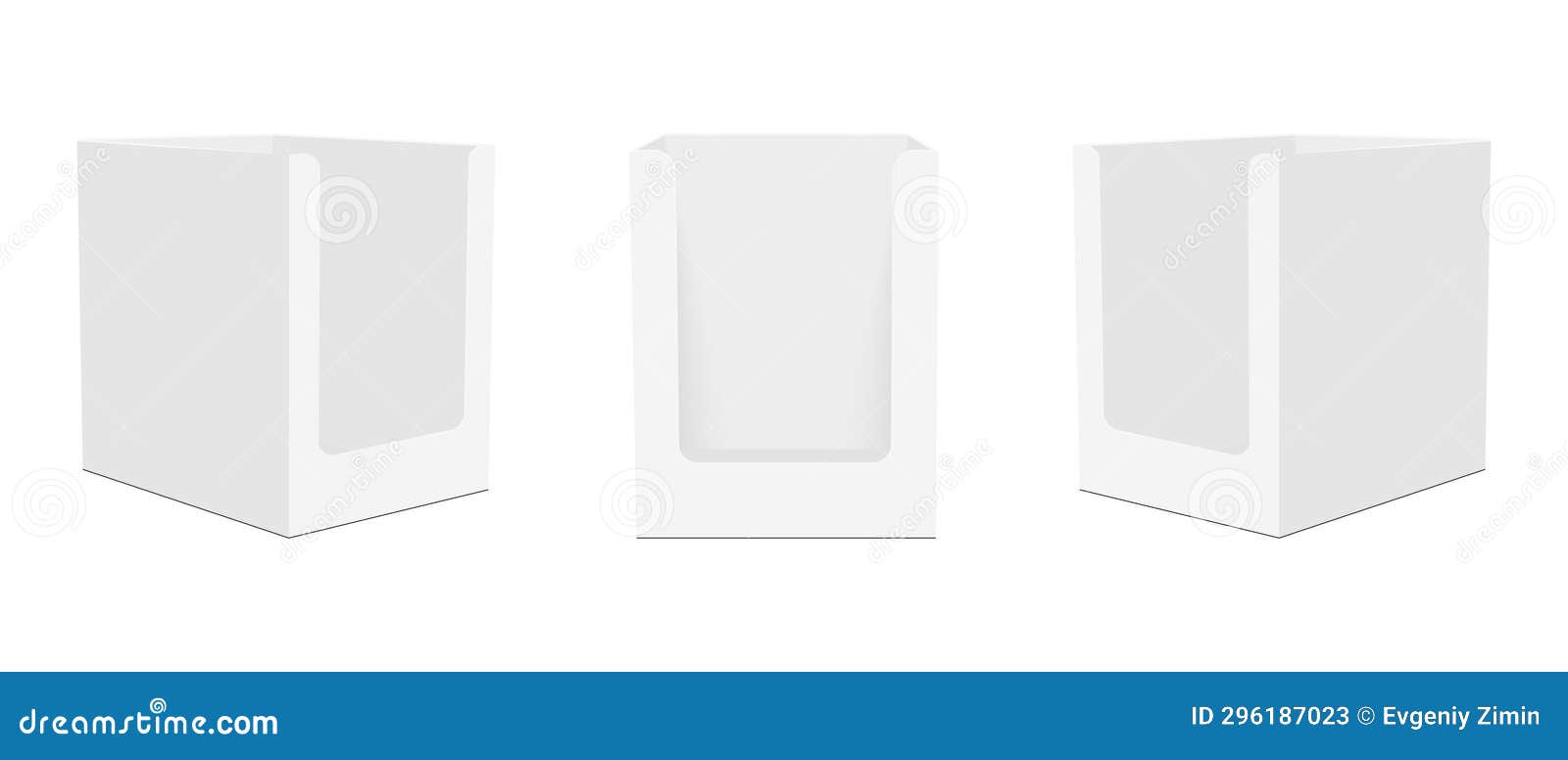 Display Boxes, Rectangular Mockup, Front and Side View Stock Vector ...