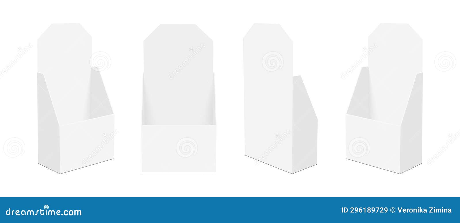 POS Display Boxes, Front, Side, Back View Stock Illustration ...