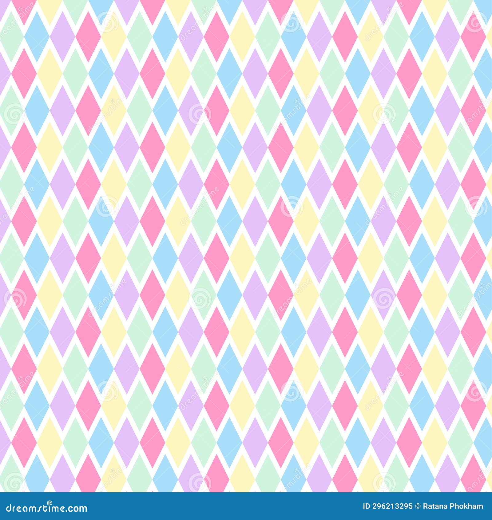 Pastel Geometry Seamless Pattern.Colorful Rhombus Square Repeat Pattern ...
