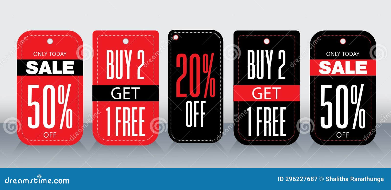 Discount Red and Black Sale Tag Isolated Vector Illustration. Discount ...