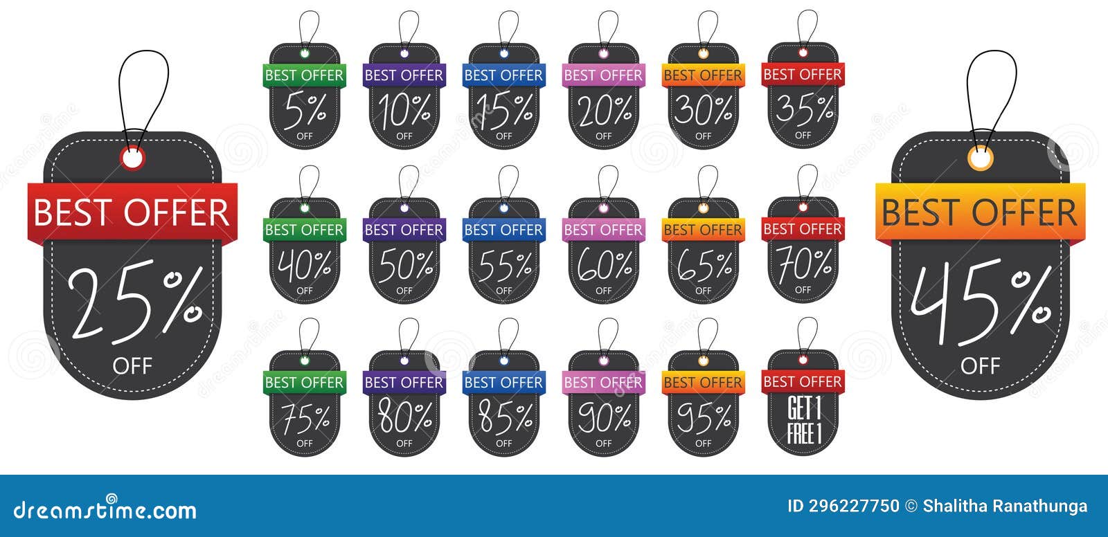 Discount Red Sale Tag Isolated Vector Illustration. Discount Offer ...