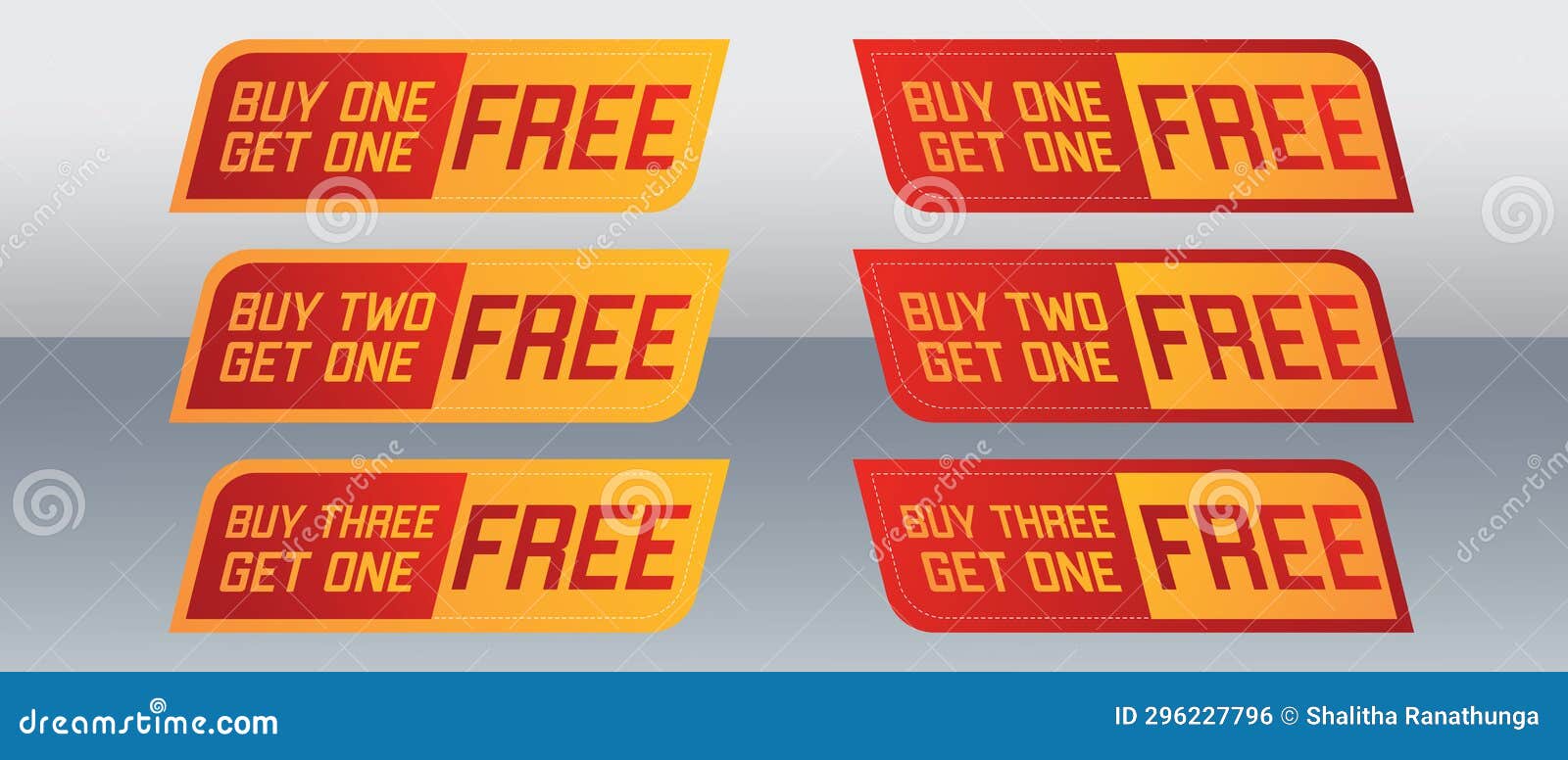 Buy One Get One Free Sale Tag Isolated Vector Illustration. Discount ...