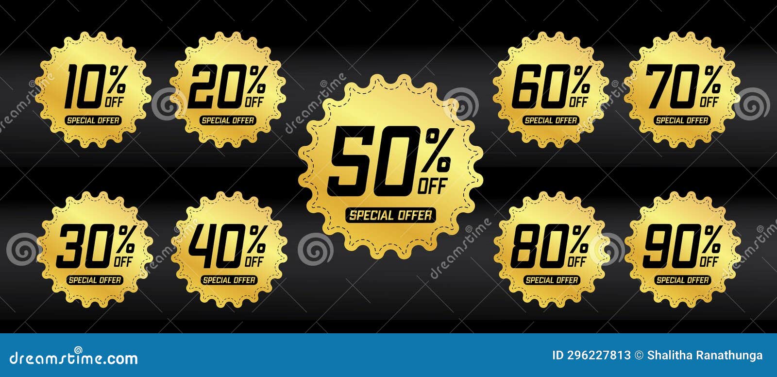 OFF Discount Sticker. Sale Gold Tag Isolated Vector Illustration ...