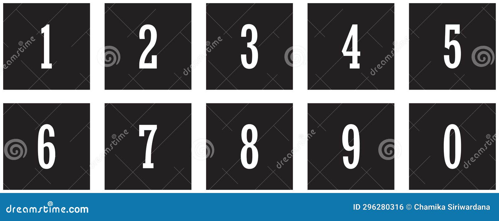 Simple numbers symbol set stock vector. Illustration of white - 296280316