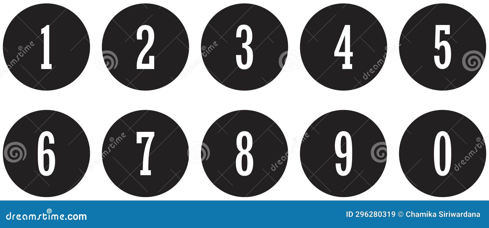 Simple numbers symbol set stock vector. Illustration of element - 296280319