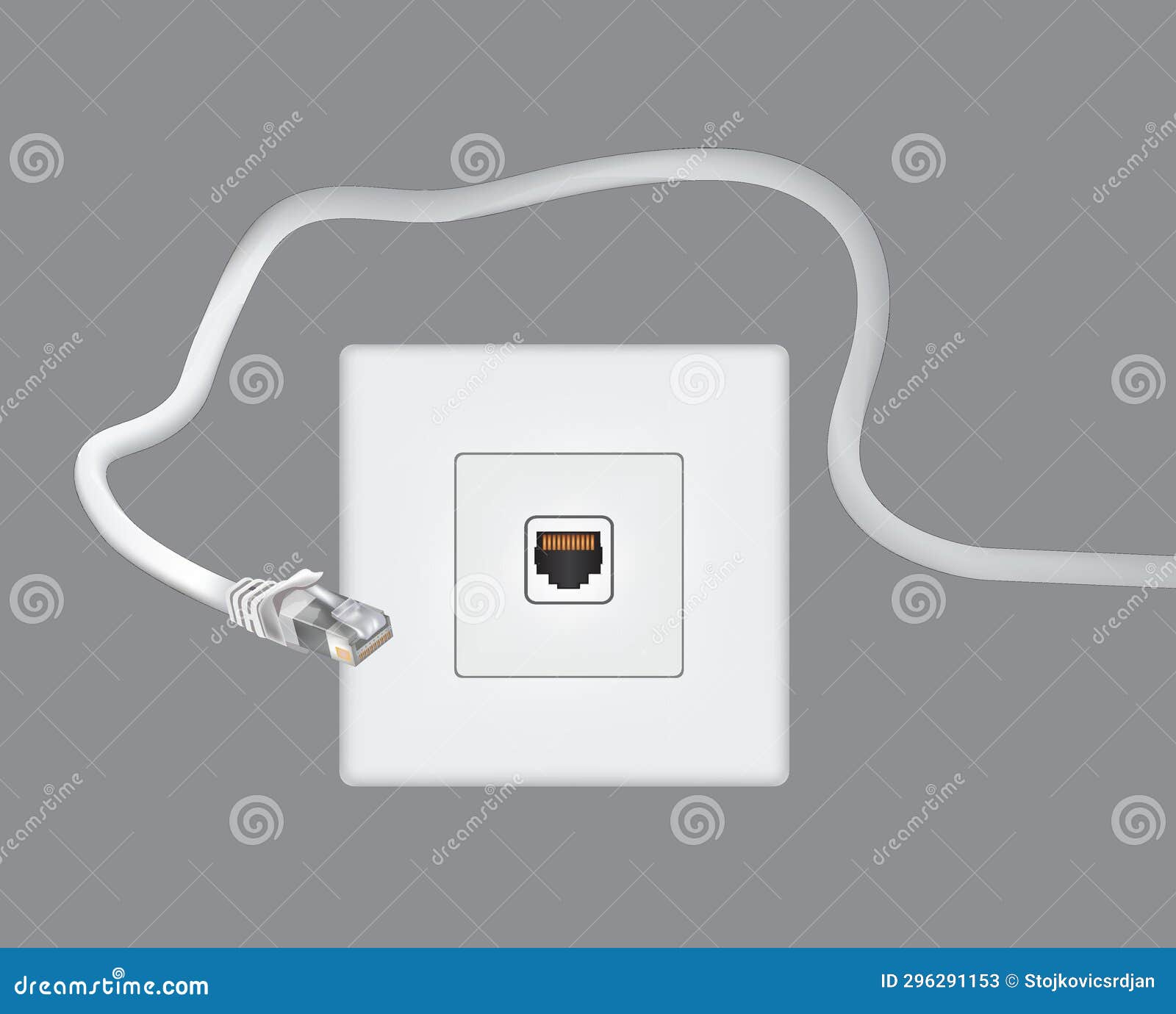 Ethernet port and cable stock vector. Illustration of computer - 296291153
