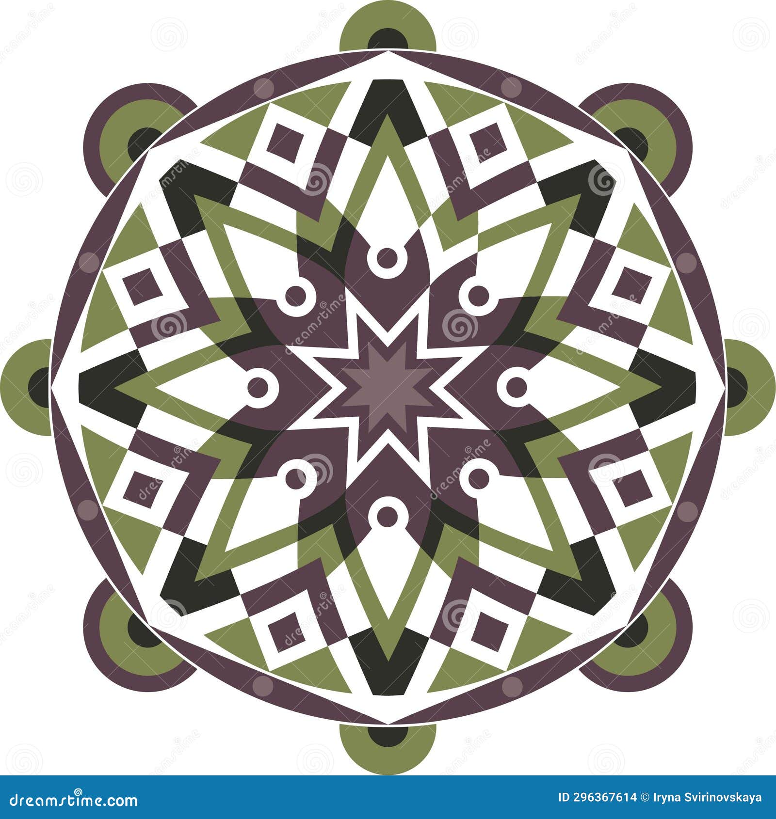 Flowers Rosette with Geometric Pattern Stock Illustration ...