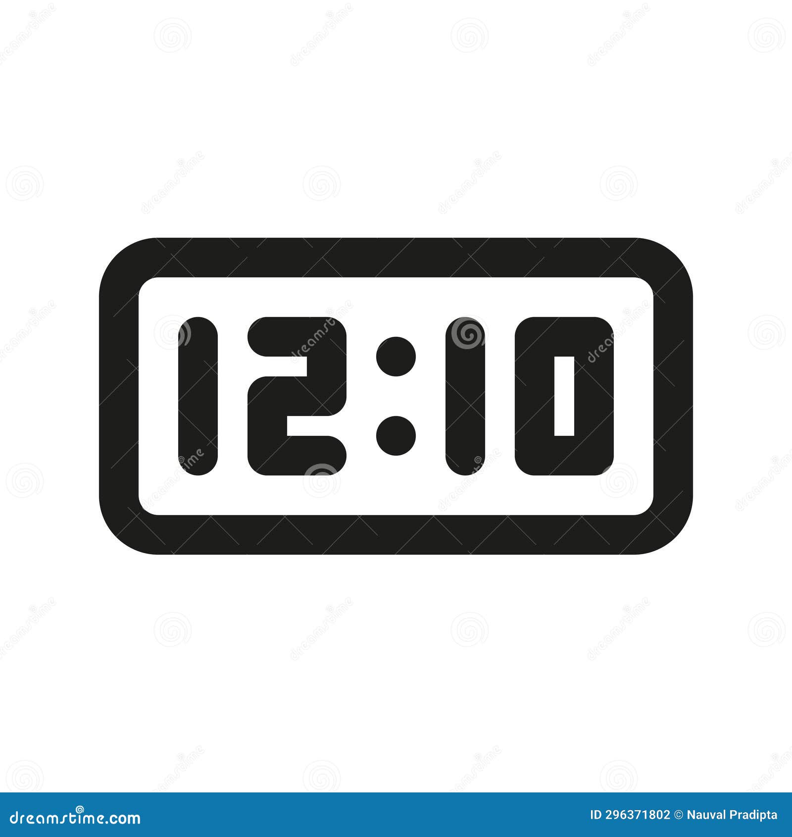 Digital Clock Outline Style Icon Stock Vector - Illustration of simple ...
