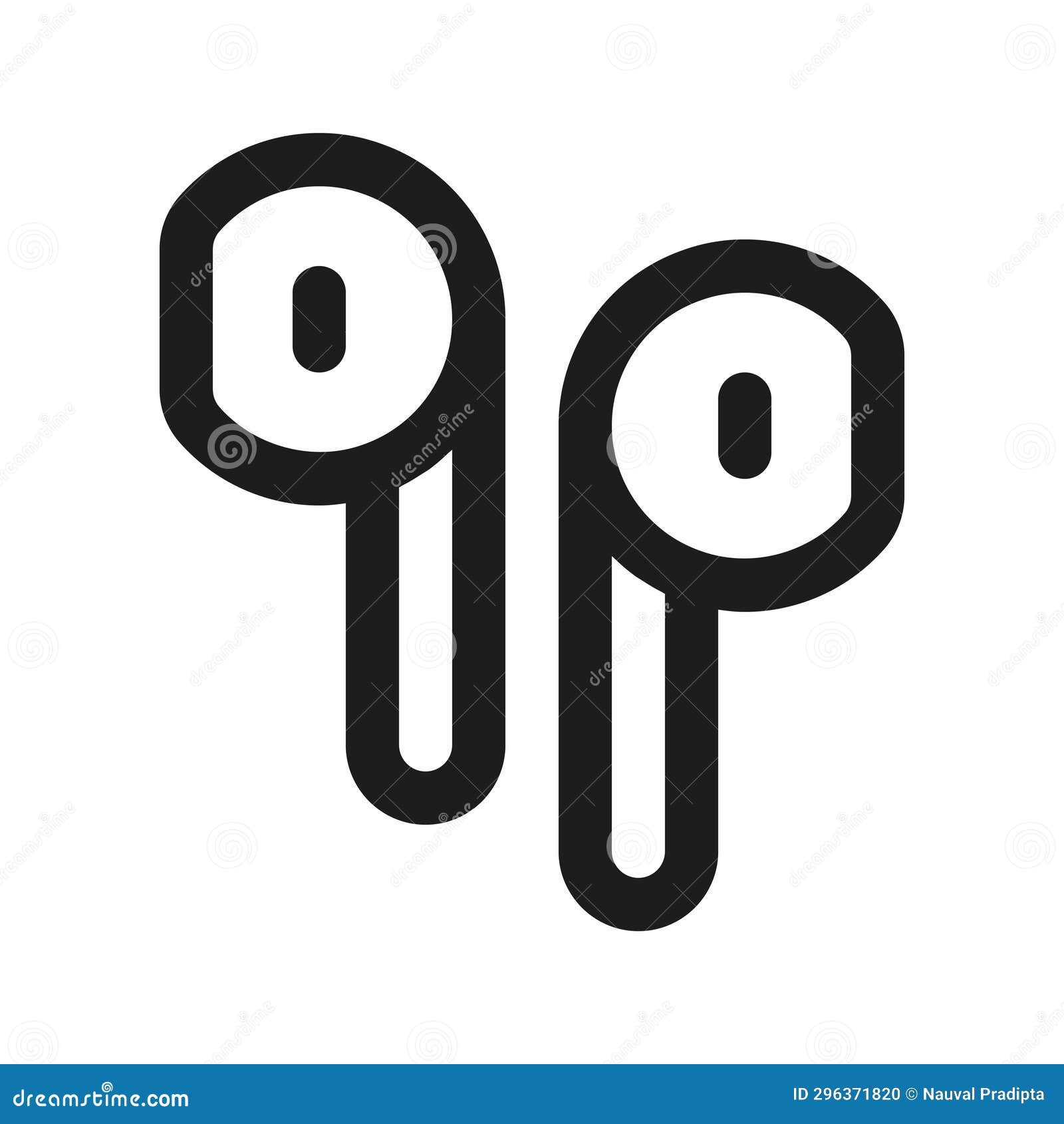 Earbuds Outline Style Icon stock vector. Illustration of isolated ...