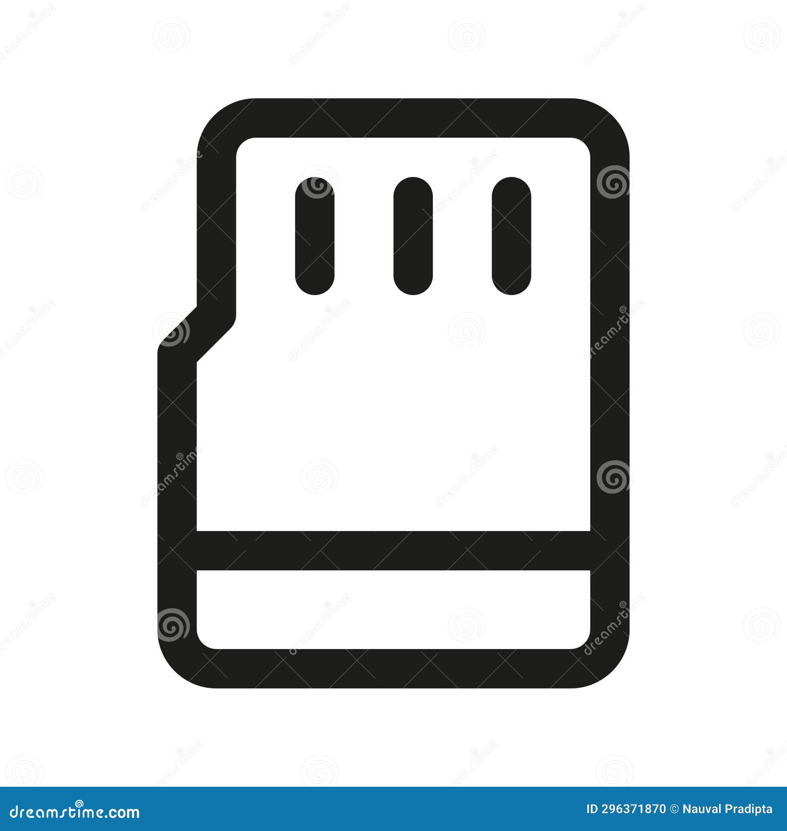 Micro SD Card Outline Style Icon Stock Vector - Illustration of white ...