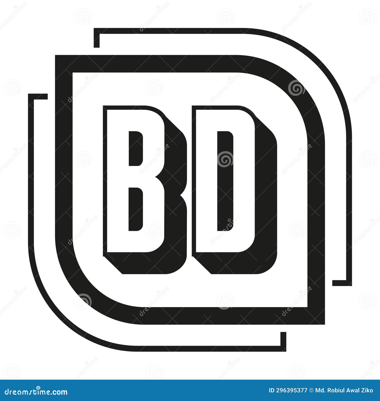 BD Letter Monogram Logo Design Stock Vector - Illustration of represent ...