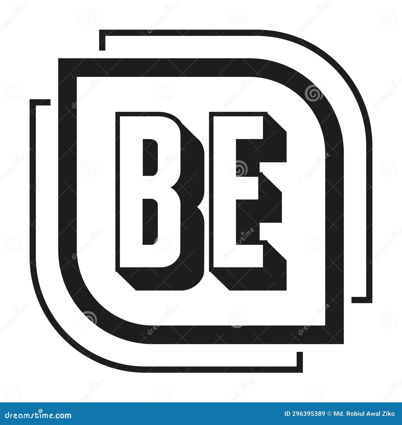 BE Letter Monogram Logo Design Stock Vector - Illustration of creative ...