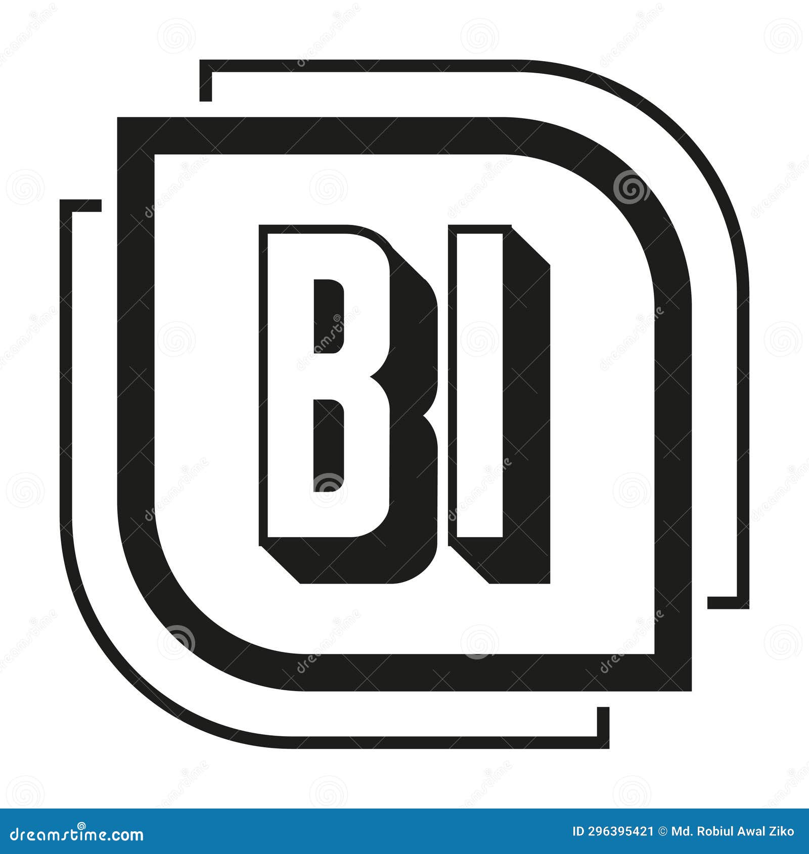 BI Letter Monogram Logo Design Stock Vector - Illustration of commonly ...