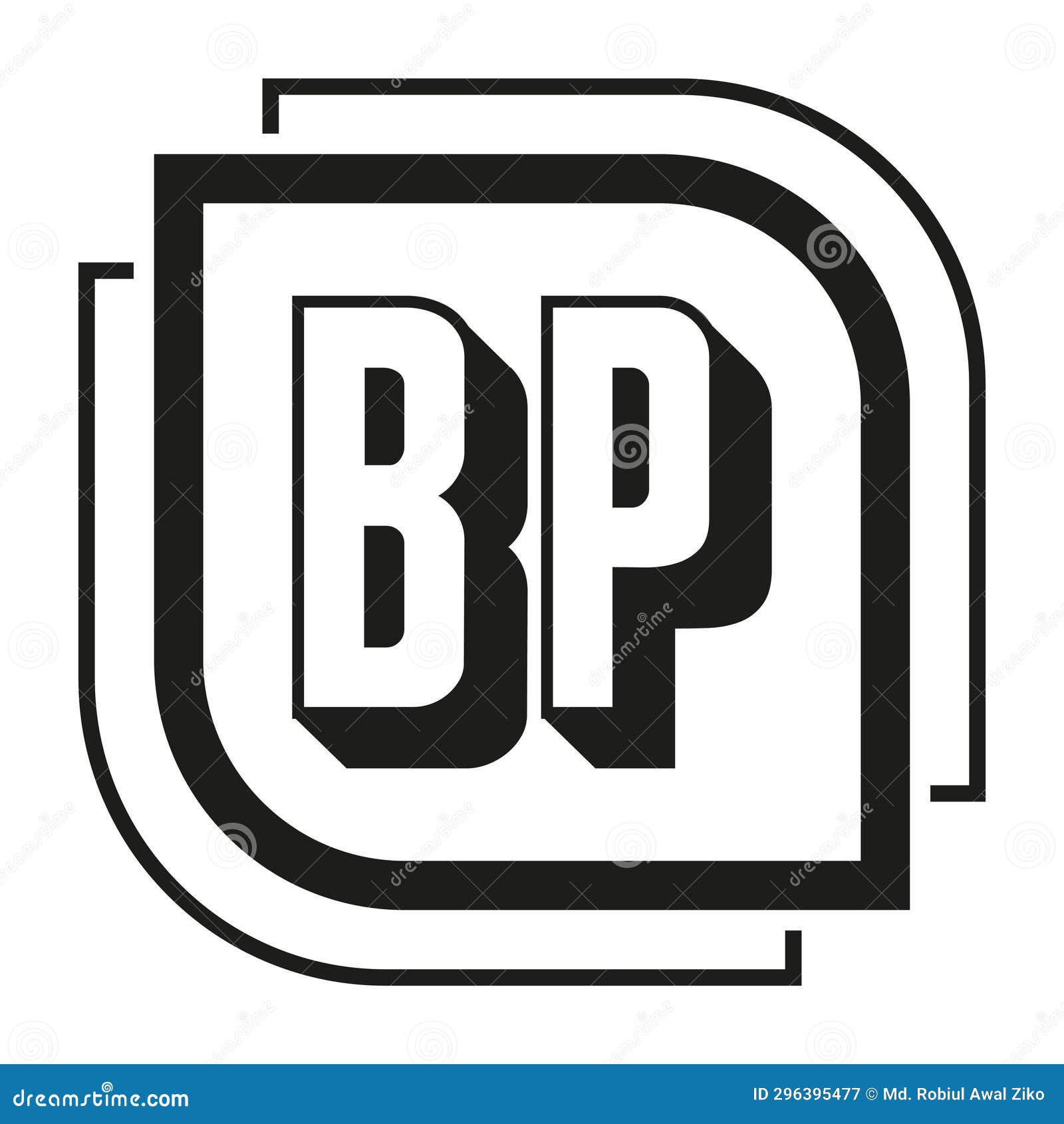 BP Letter Monogram Logo Design Stock Vector - Illustration of three ...