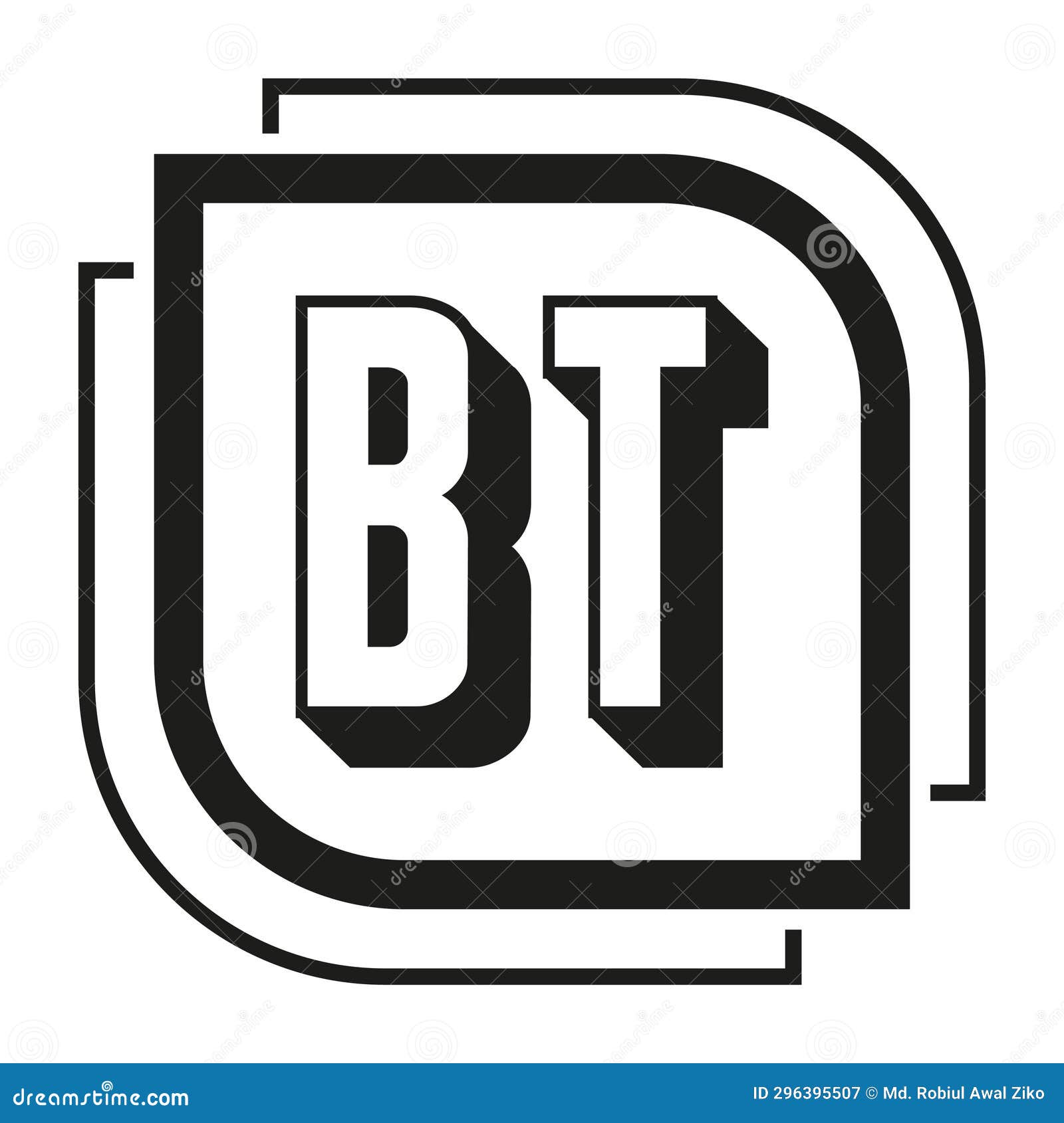 BT Letter Monogram Logo Design Stock Vector - Illustration of monogram ...