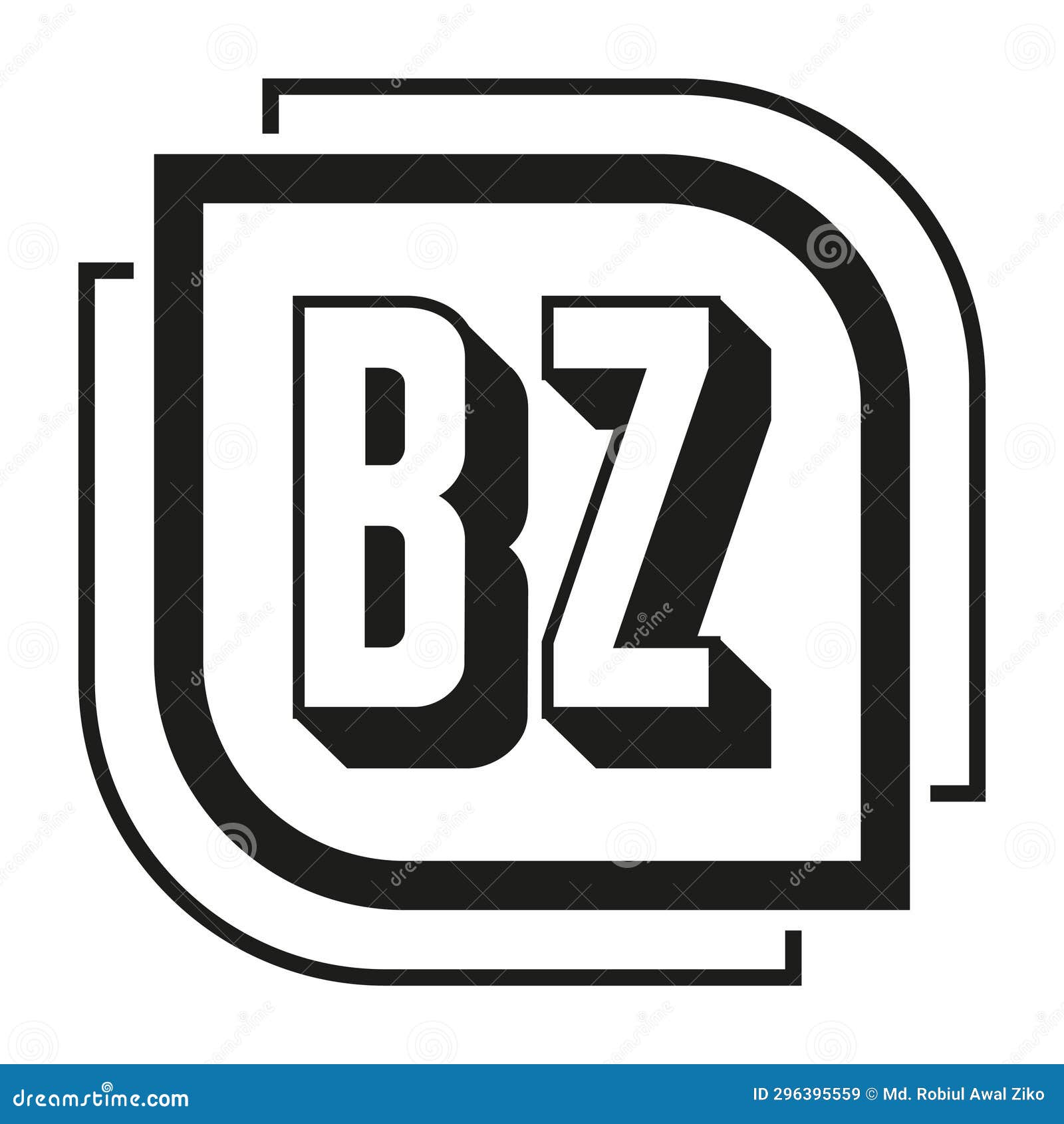 BZ Letter Monogram Logo Design Stock Vector - Illustration of initials ...
