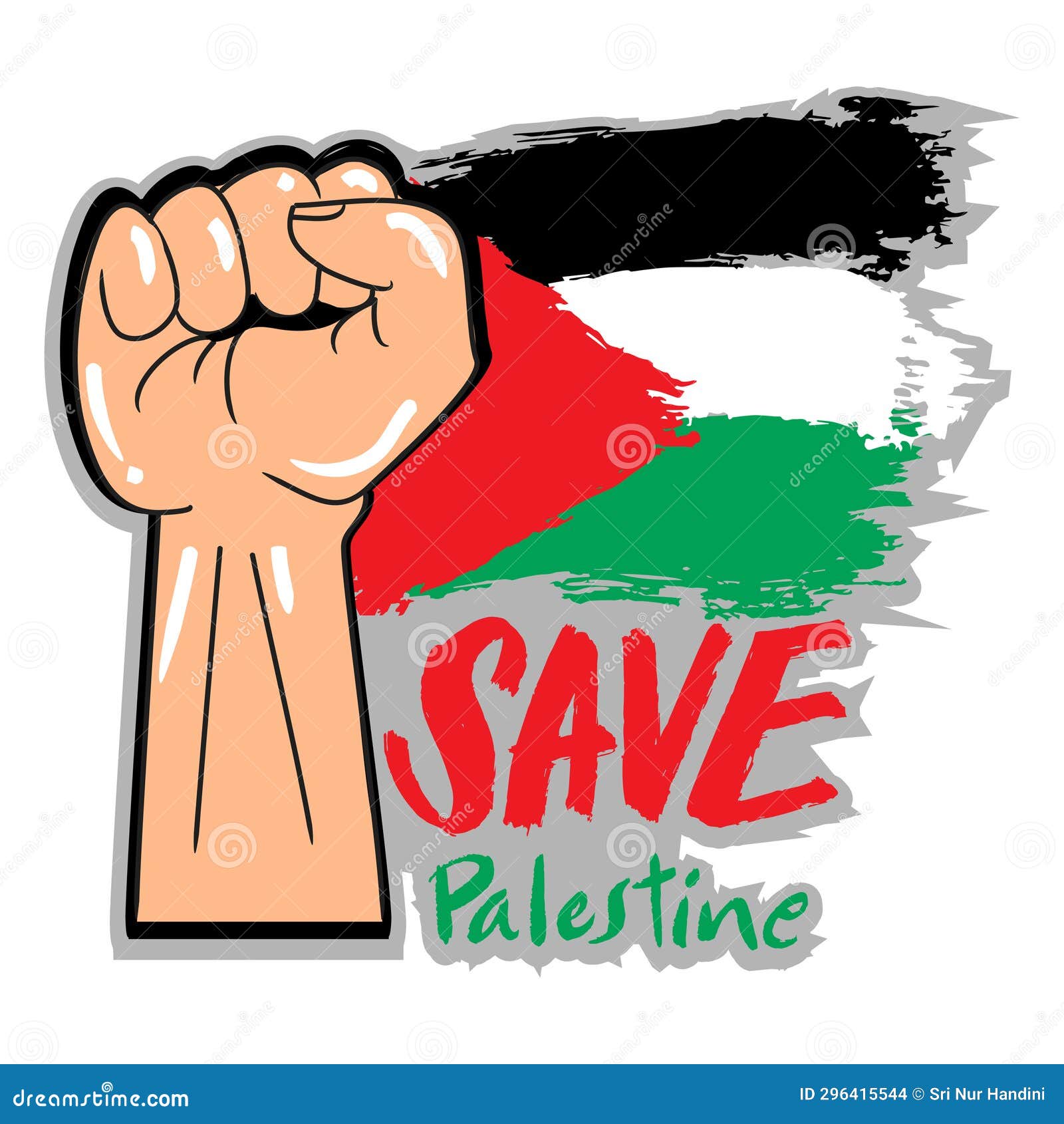 Vector Illustration of a Hand with the Text Save Palestine and the ...