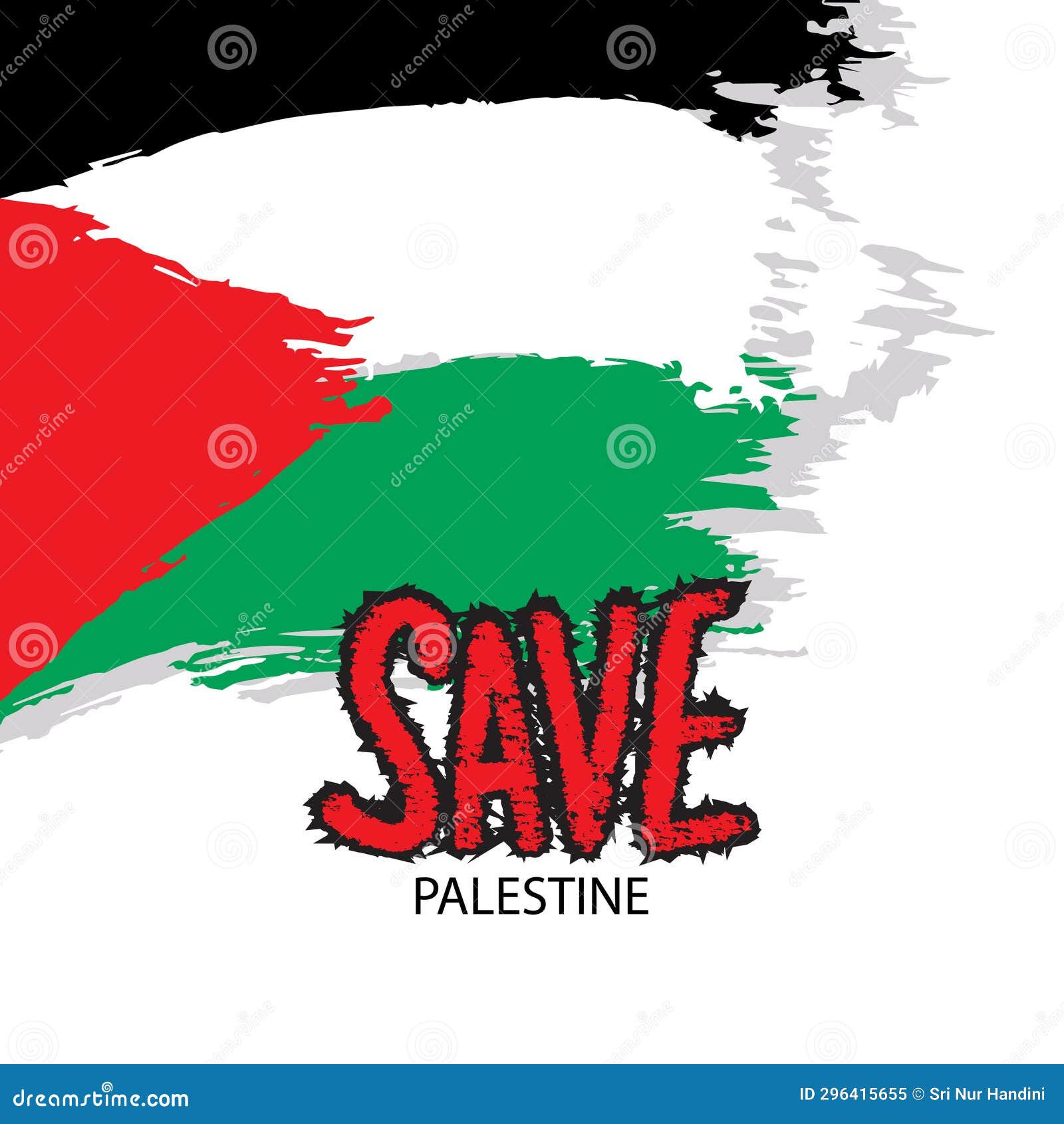 Save Palestine with Flag of Palestine. Stock Vector - Illustration of ...