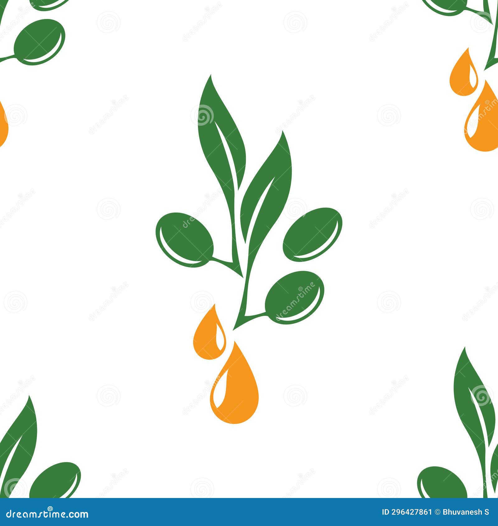 Colorful Olive Leaves, Beans and Oil Isolated on White Background is in ...