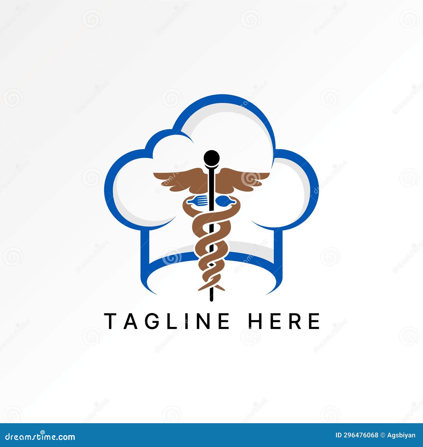 Chef Hat and Medical Symbol with Spoon Fork. Related To Health Care ...
