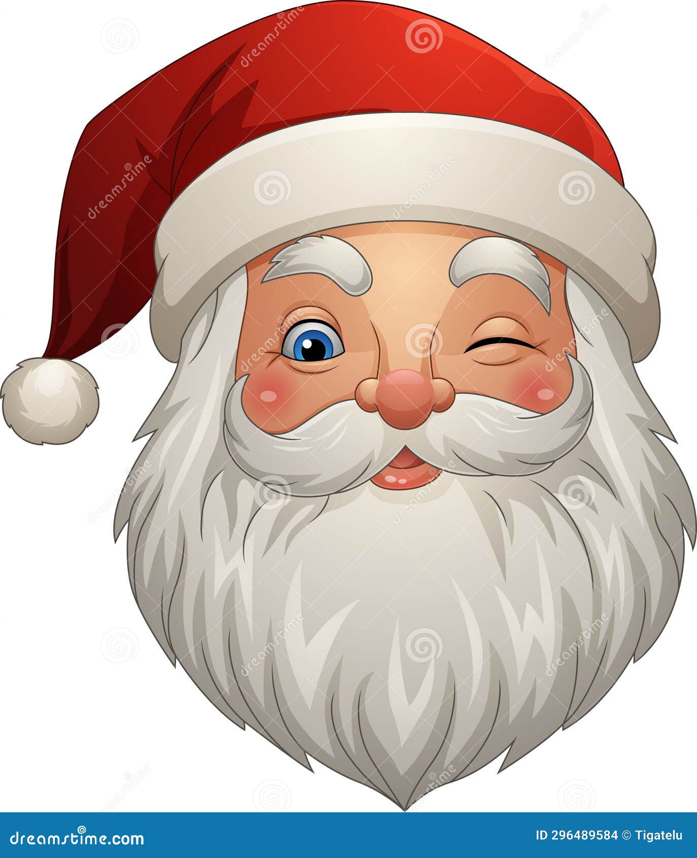 Cartoon Santa Claus Head Winking Stock Vector - Illustration of holiday ...