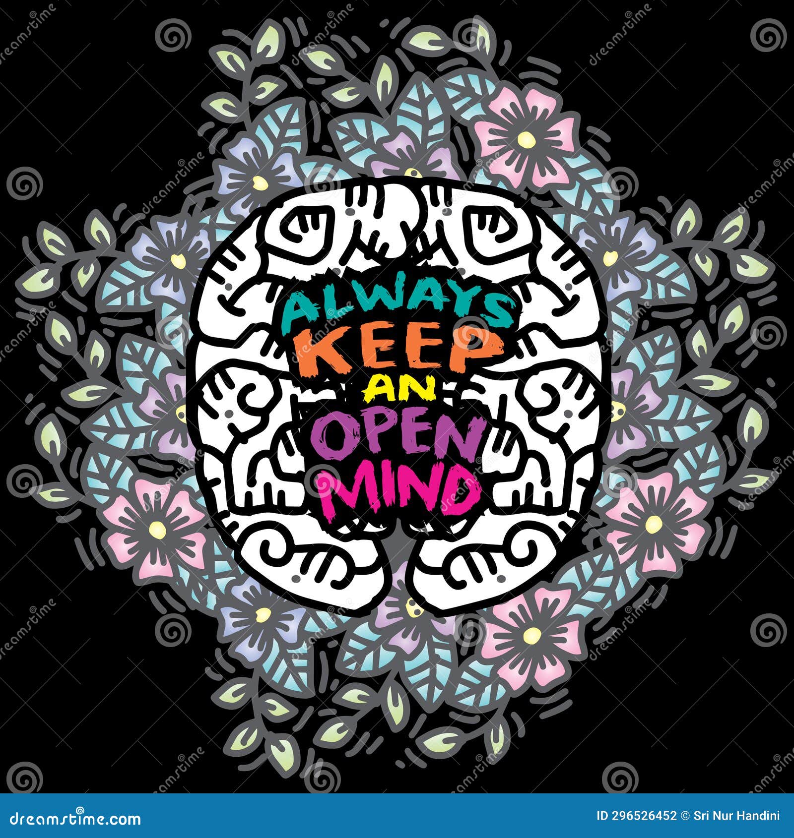 Always Keep an Open Mind. Hand Drawn Motivational Quote Stock ...