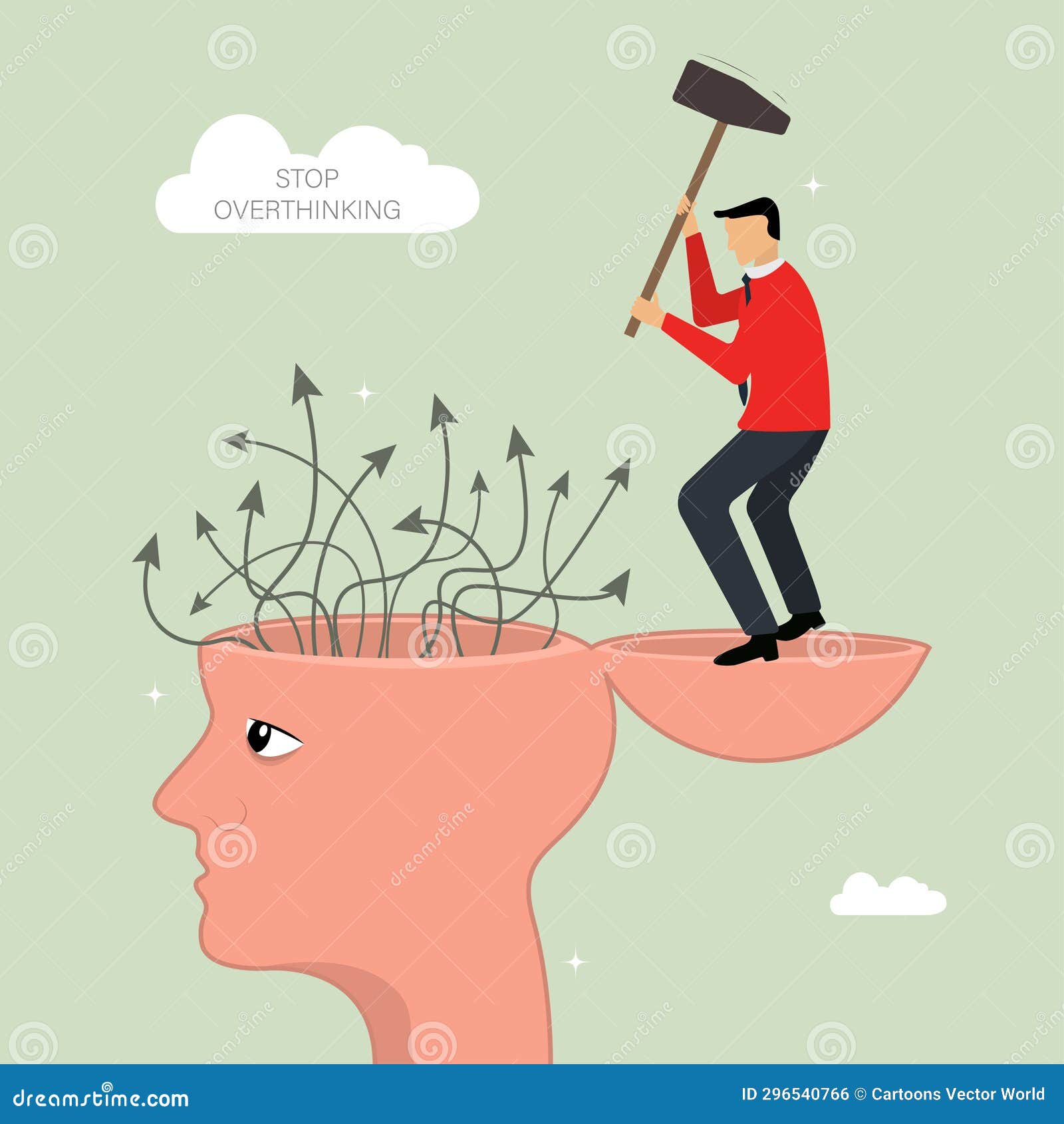 Stop Overthinking On White Paper Stock Image | CartoonDealer.com #286350217