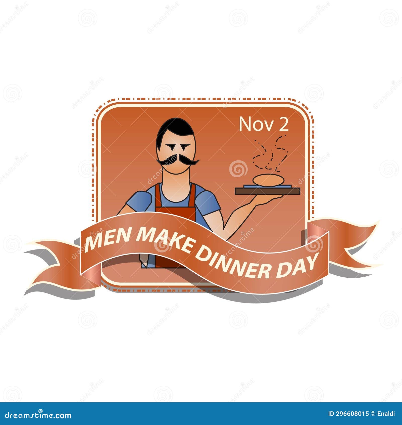 Men Make Dinner Day Vector Badge and Sign Stock Vector - Illustration ...