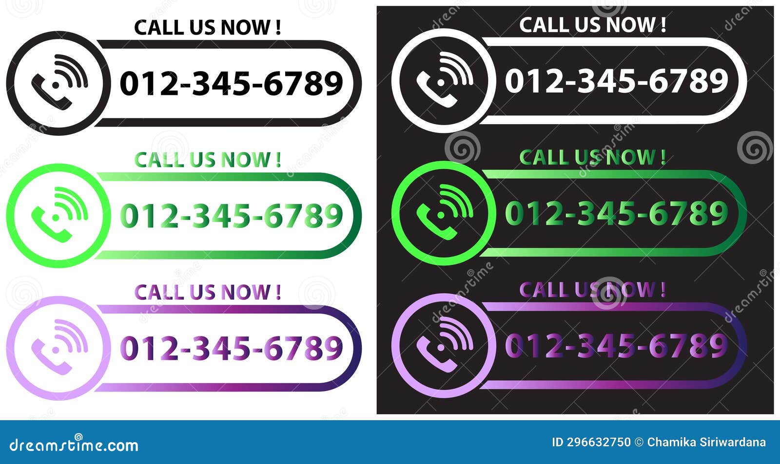 Call Us Now Button Vector Templates Fit for Customer Service Hotline ...