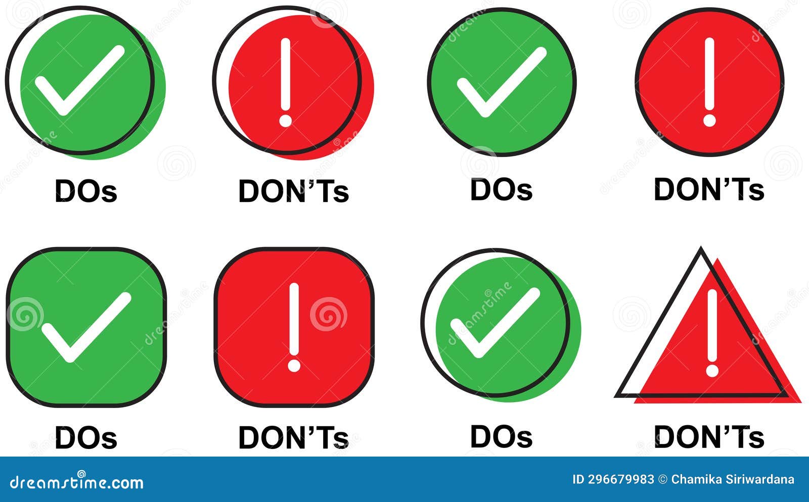 Do and Don T or Good and Bad Icons Stock Vector - Illustration of icon ...