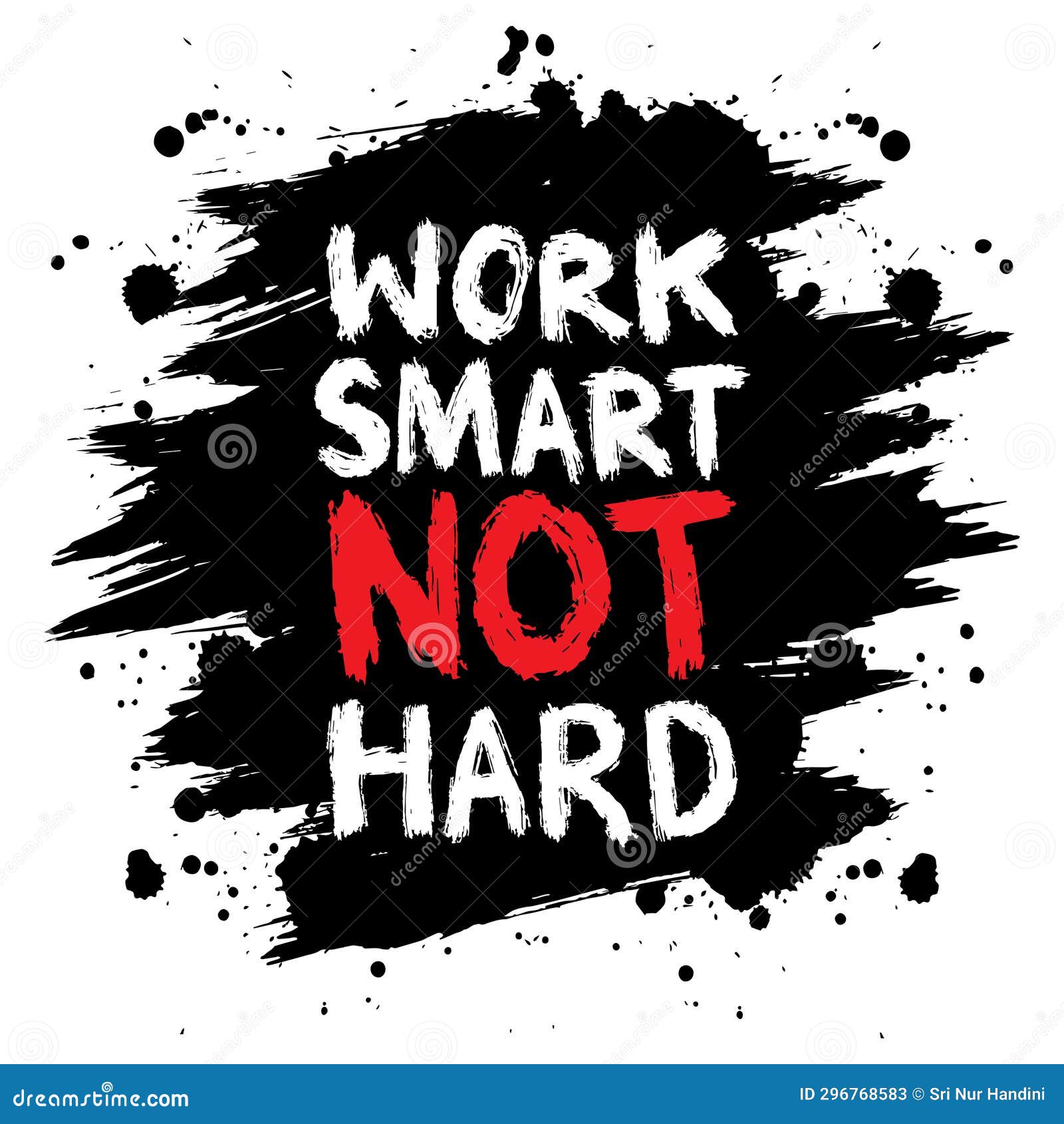Be Smart Motivational Slogan Card With Cute Cartoon Black And White ...