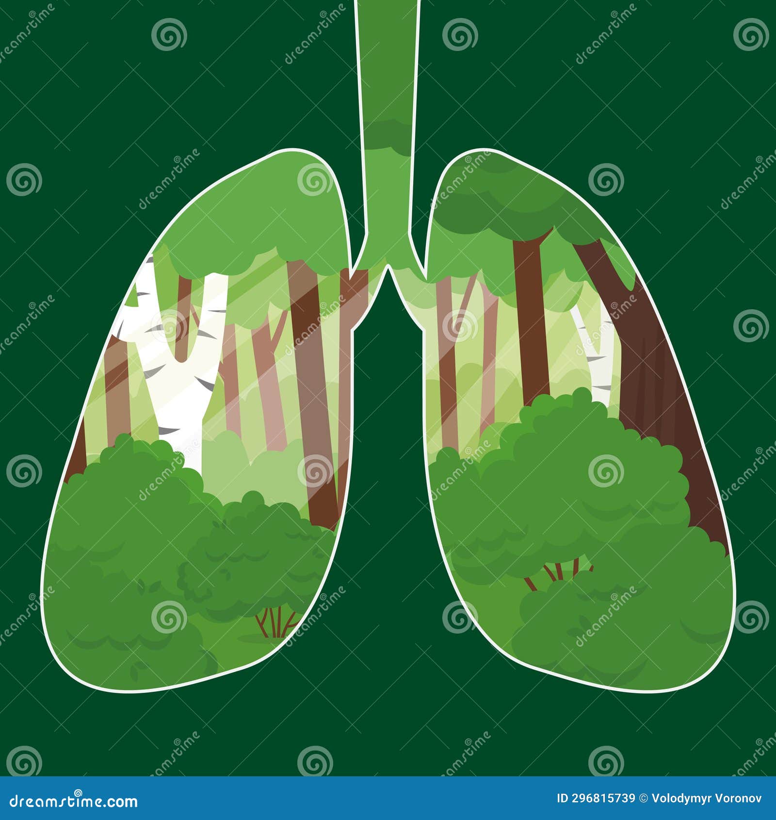 Human Lungs with Trees. Forest is the Lungs of Nature Stock Vector ...