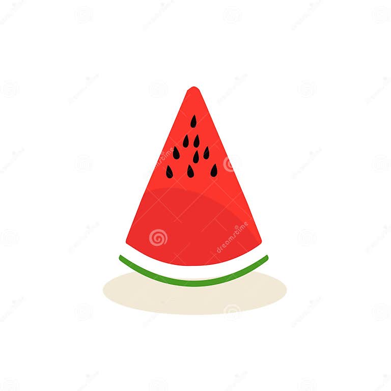 Cartoon Fresh Green Open Watermelon Half, Slices and Triangles Stock ...