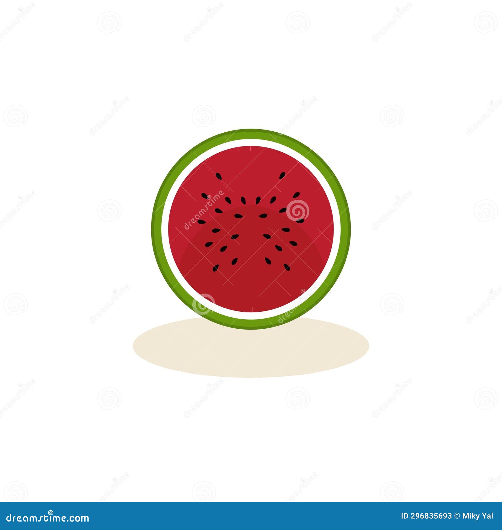 Cartoon Fresh Green Open Watermelon Half, Slices and Triangles Stock ...