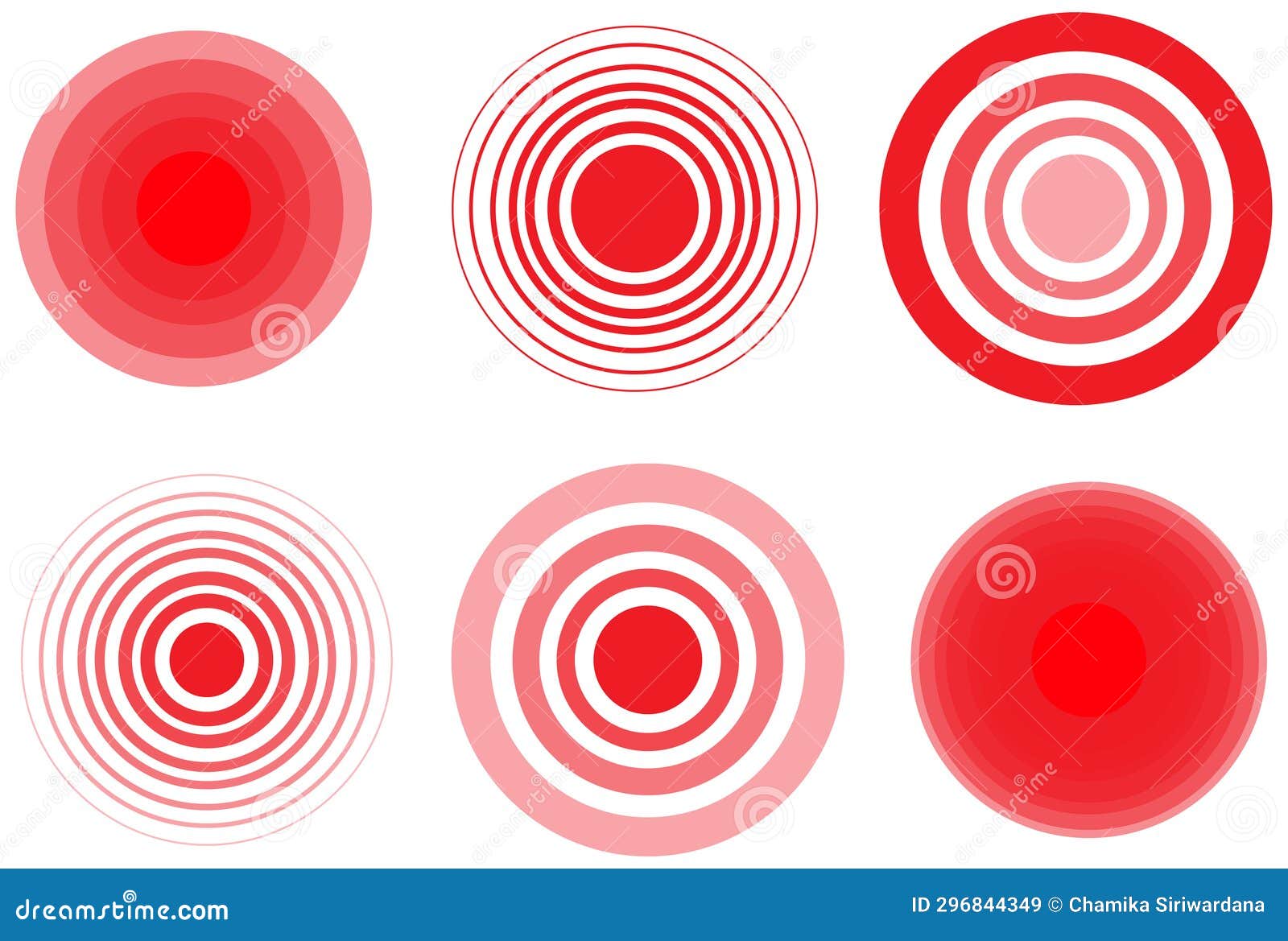 Set of Pain Red Circles. Red Rings Stock Vector - Illustration of ...