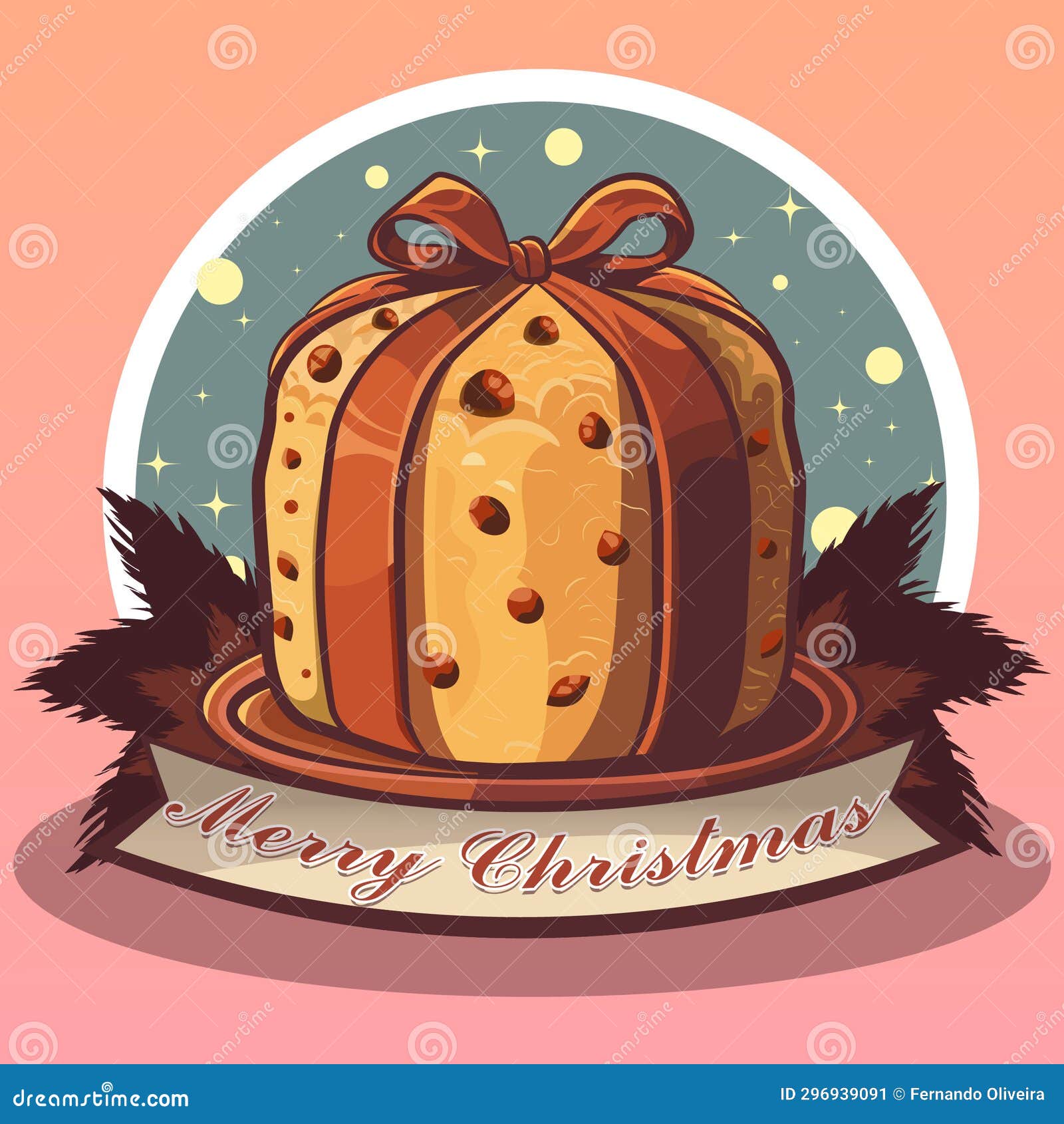 Christmas Chocolate Panettone Vector,Panettone Vector Illustrator Stock ...