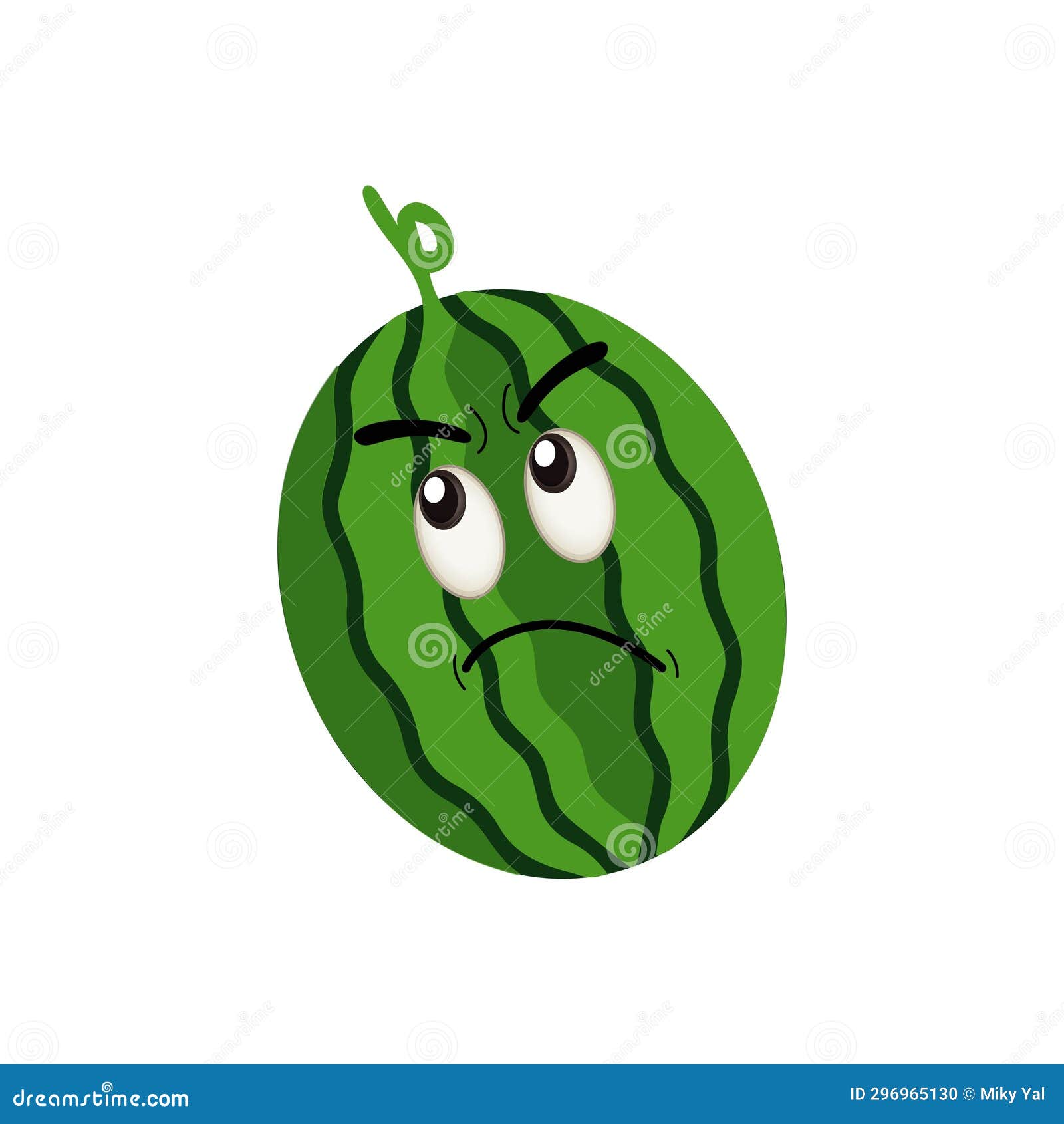 Watermelon Character with Various Face Expressions. Stock Vector ...