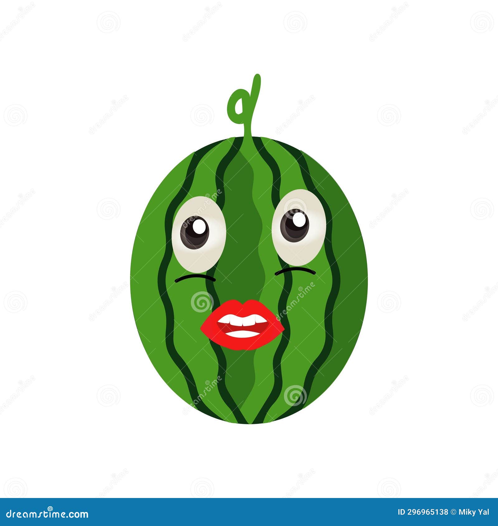 Watermelon Character with Various Face Expressions. Stock Vector ...