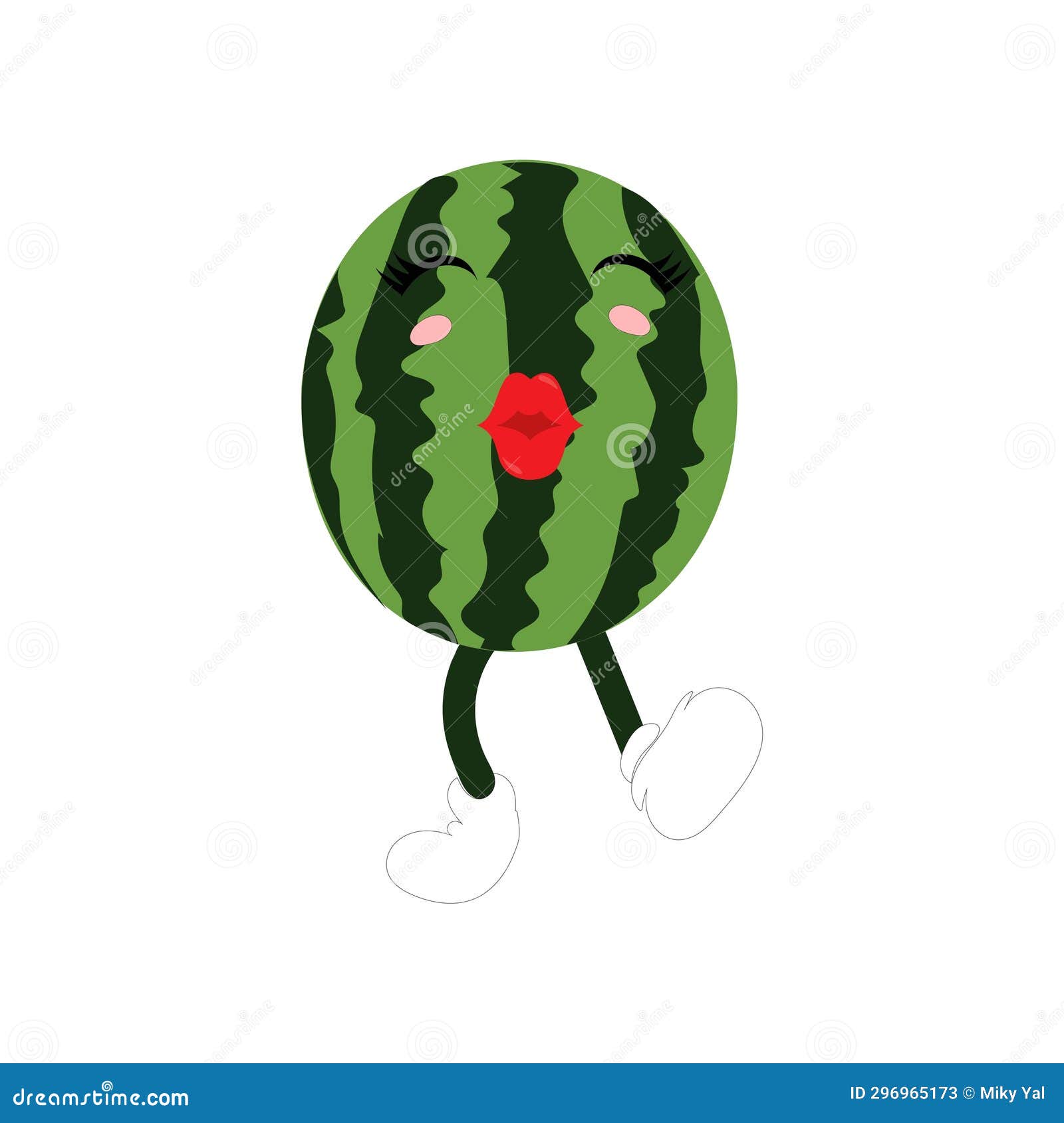 Watermelon Character with Various Face Expressions. Stock Vector ...