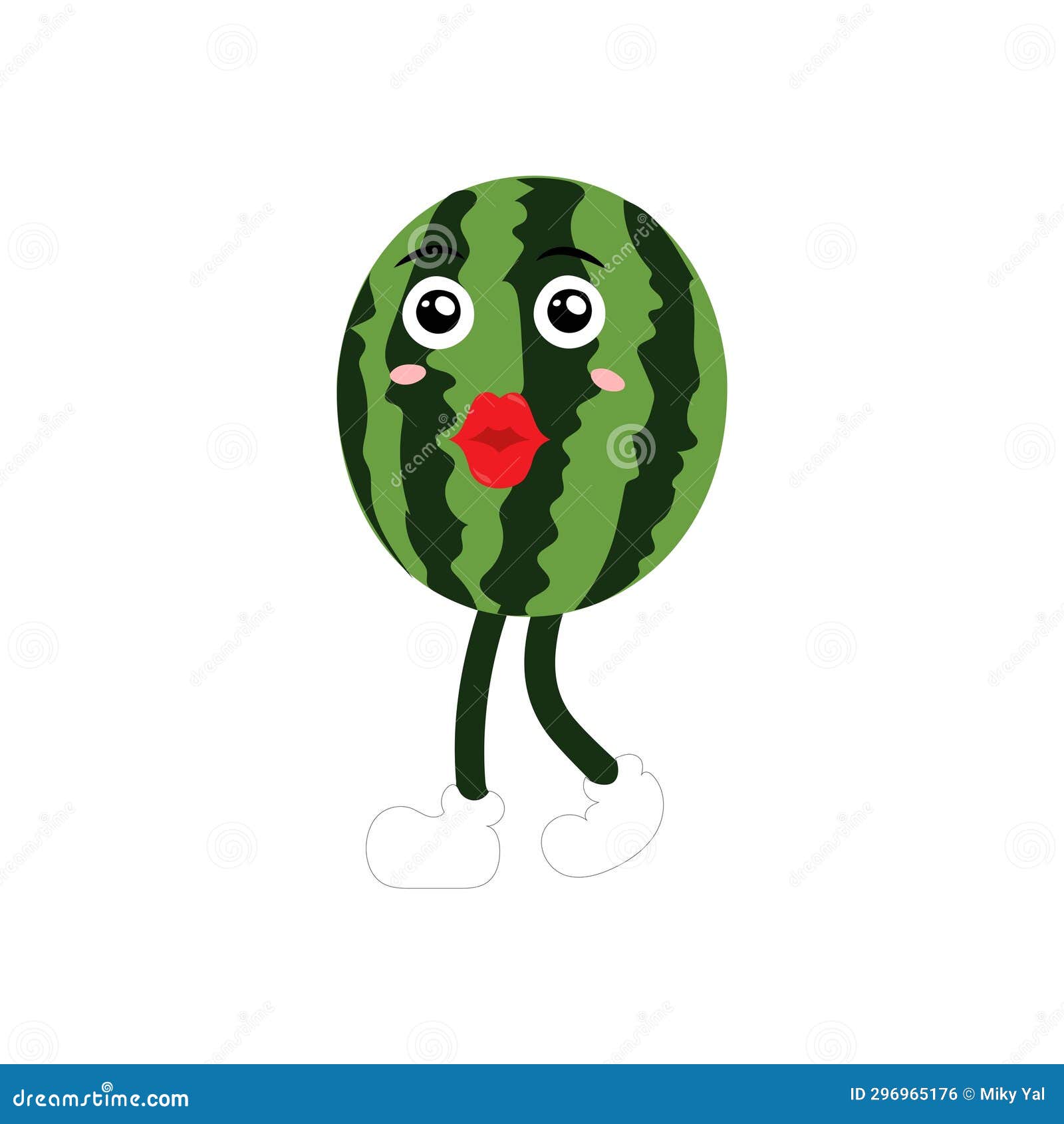 Watermelon Character with Various Face Expressions. Stock Vector ...