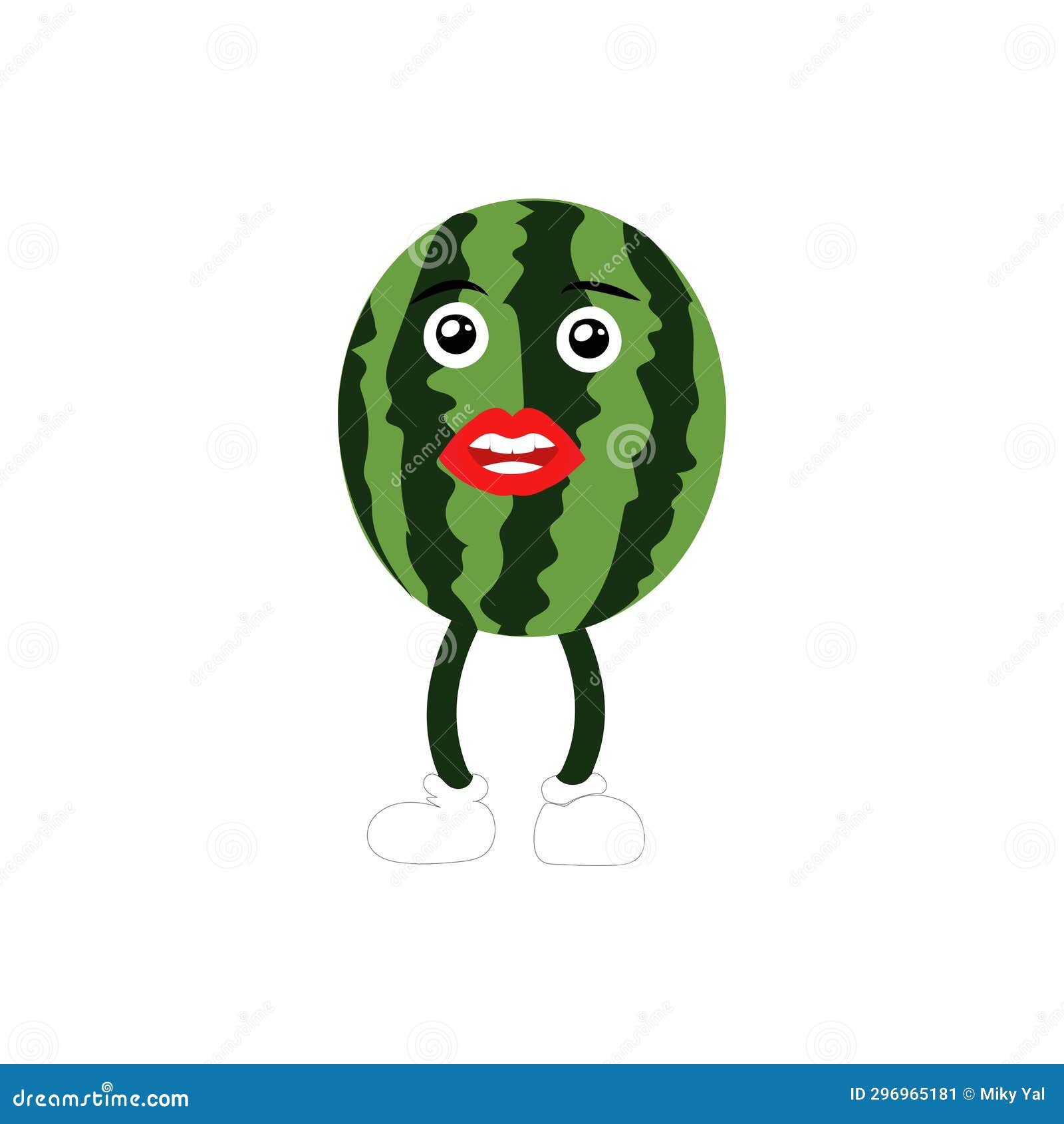 Watermelon Character with Various Face Expressions. Stock Vector ...