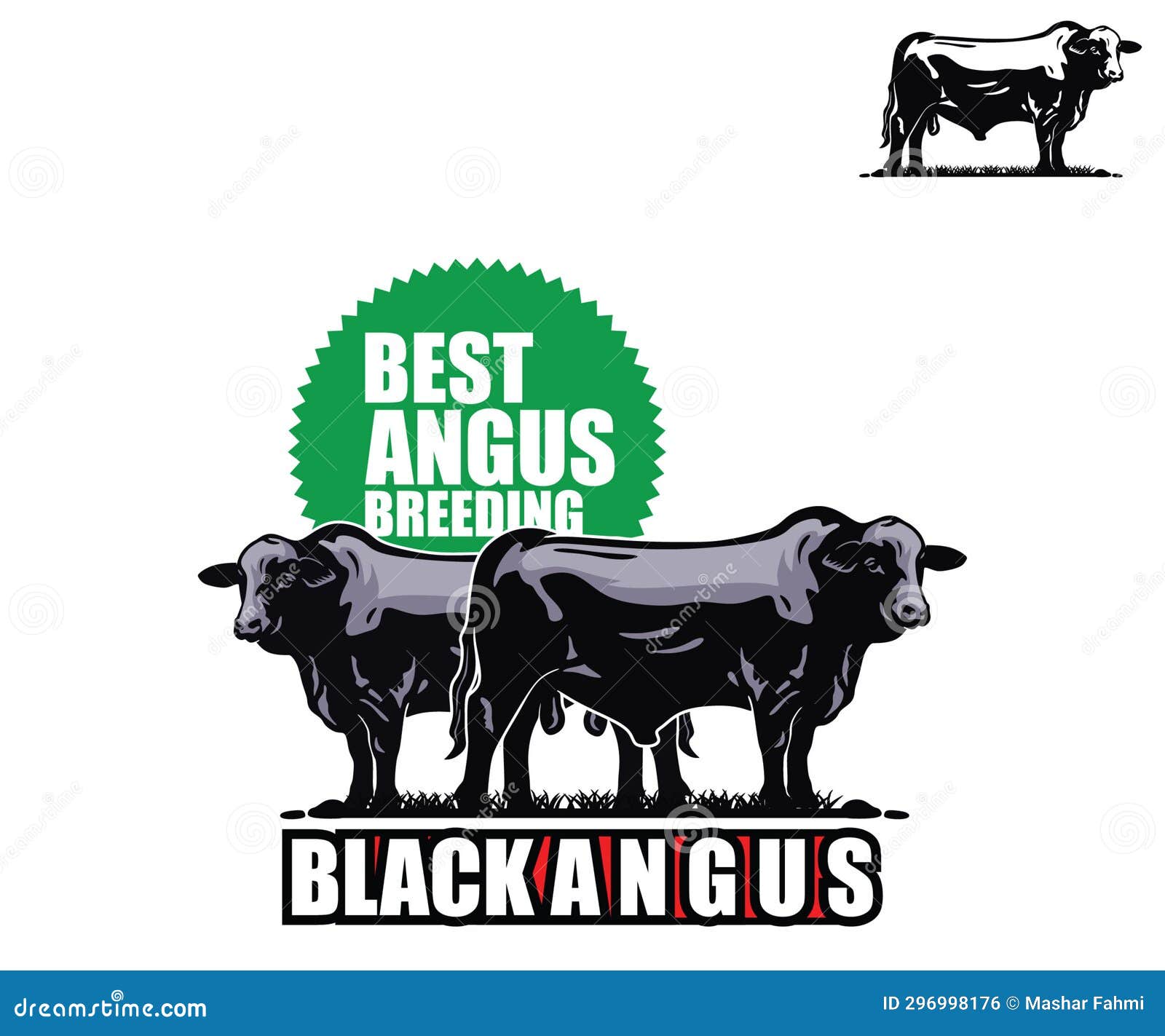 BLACK ANGUS BEST BREEDING CATTLE LOGO Stock Vector - Illustration of ...