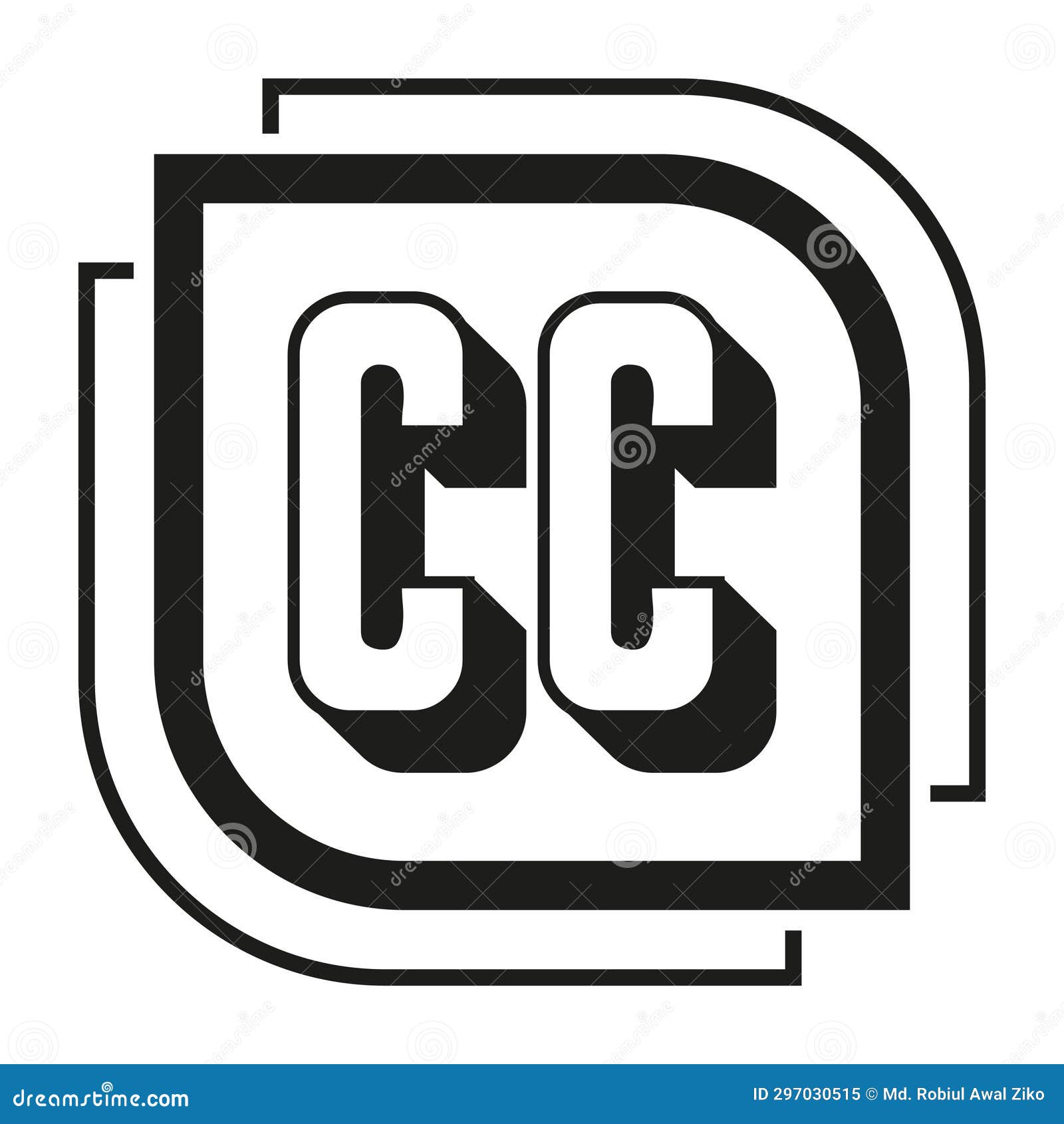 CC Letter Monogram Logo Design Stock Vector - Illustration of emblem ...
