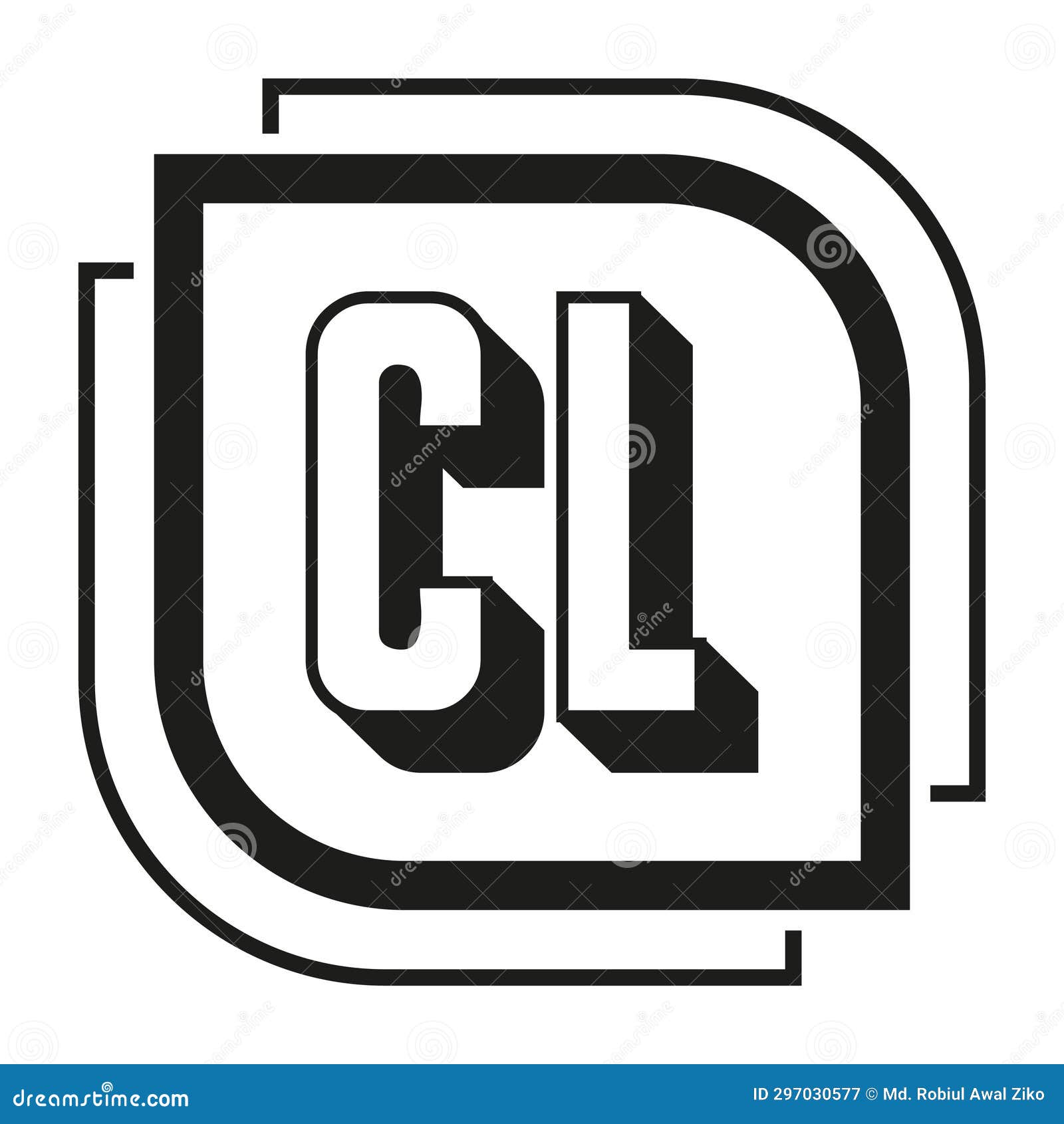CL Letter Monogram Logo Design Stock Vector - Illustration of monogram ...