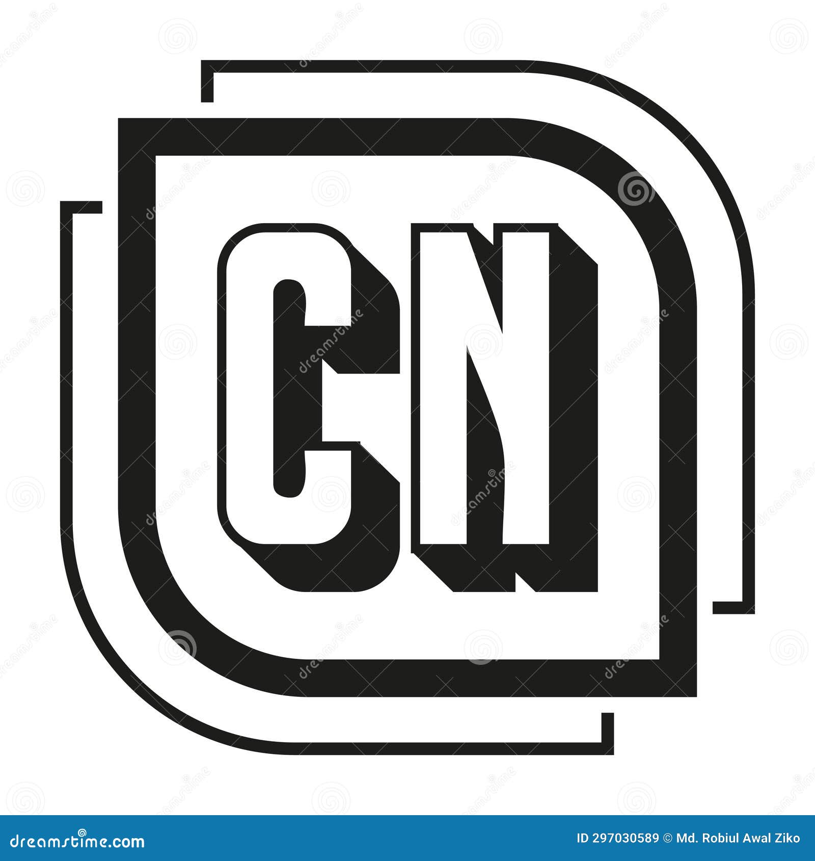 CN Letter Monogram Logo Design Stock Vector - Illustration of identity ...