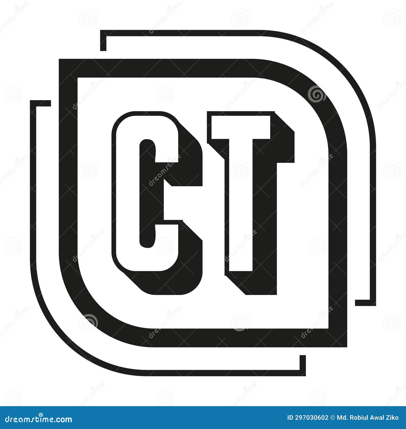 CT Letter Monogram Logo Design Stock Vector - Illustration of ...