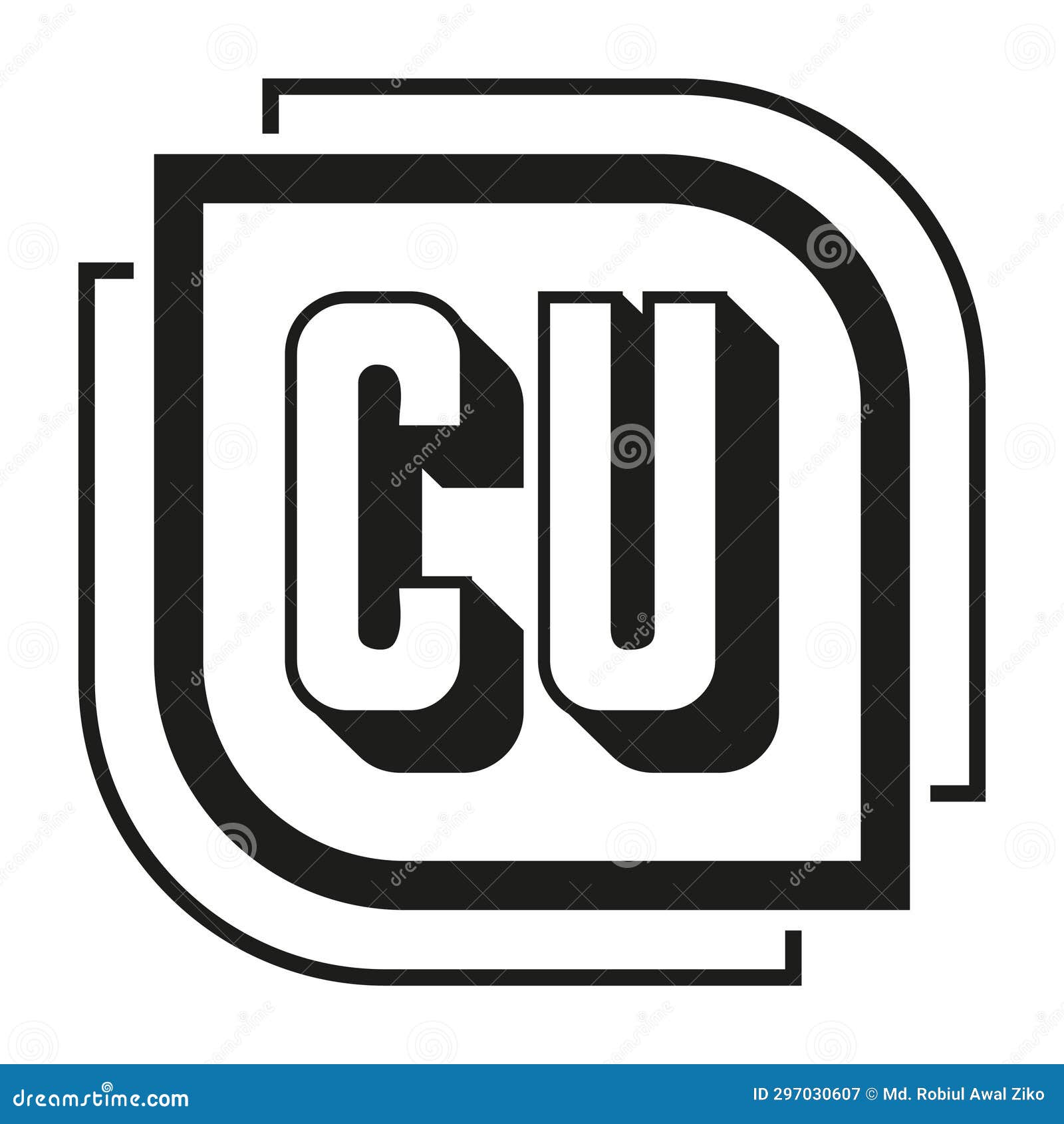 CU Letter Monogram Logo Design Stock Vector - Illustration of shape ...