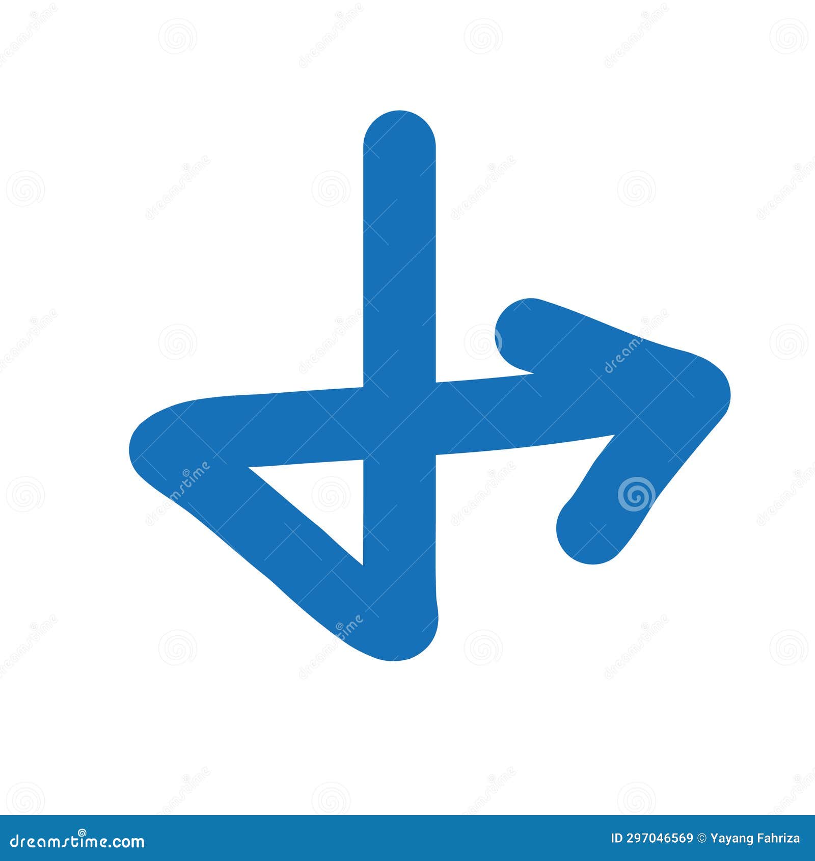 Blue Arrow To the Right on a White Background Stock Illustration ...