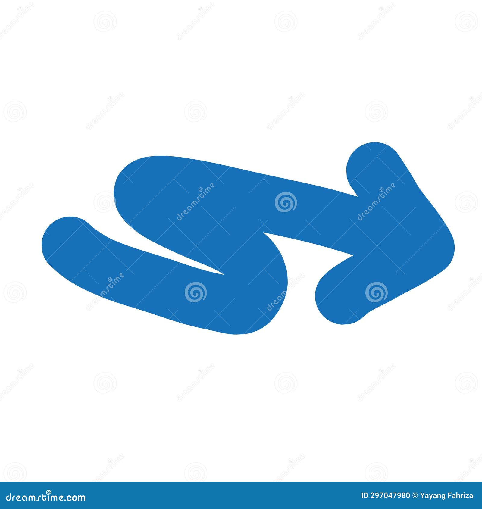 Blue Arrow To the Right on a White Background Stock Illustration ...